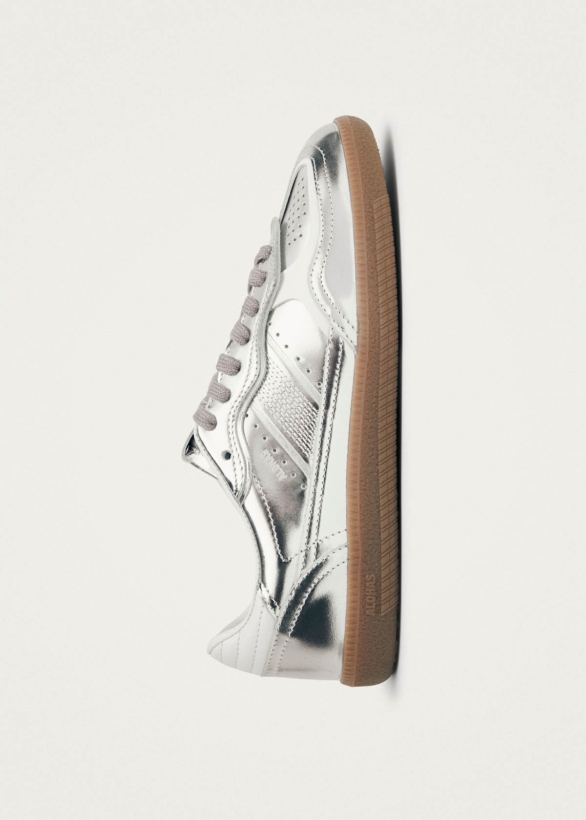 Tb.490 Rife Shimmer Silver Cream Leather Sneakers | ALOHAS