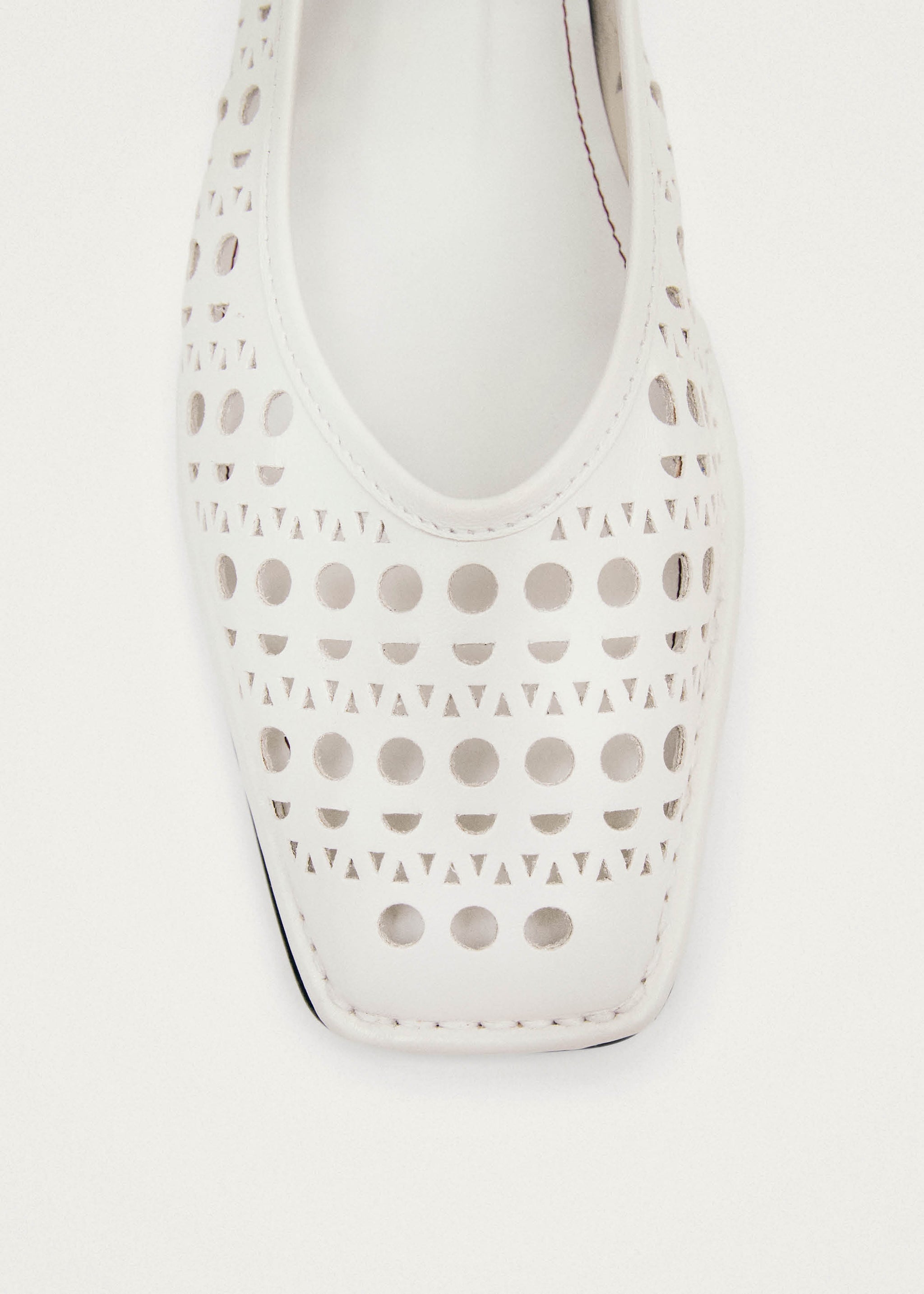 Sway Slit White Leather Ballet Flats | ALOHAS