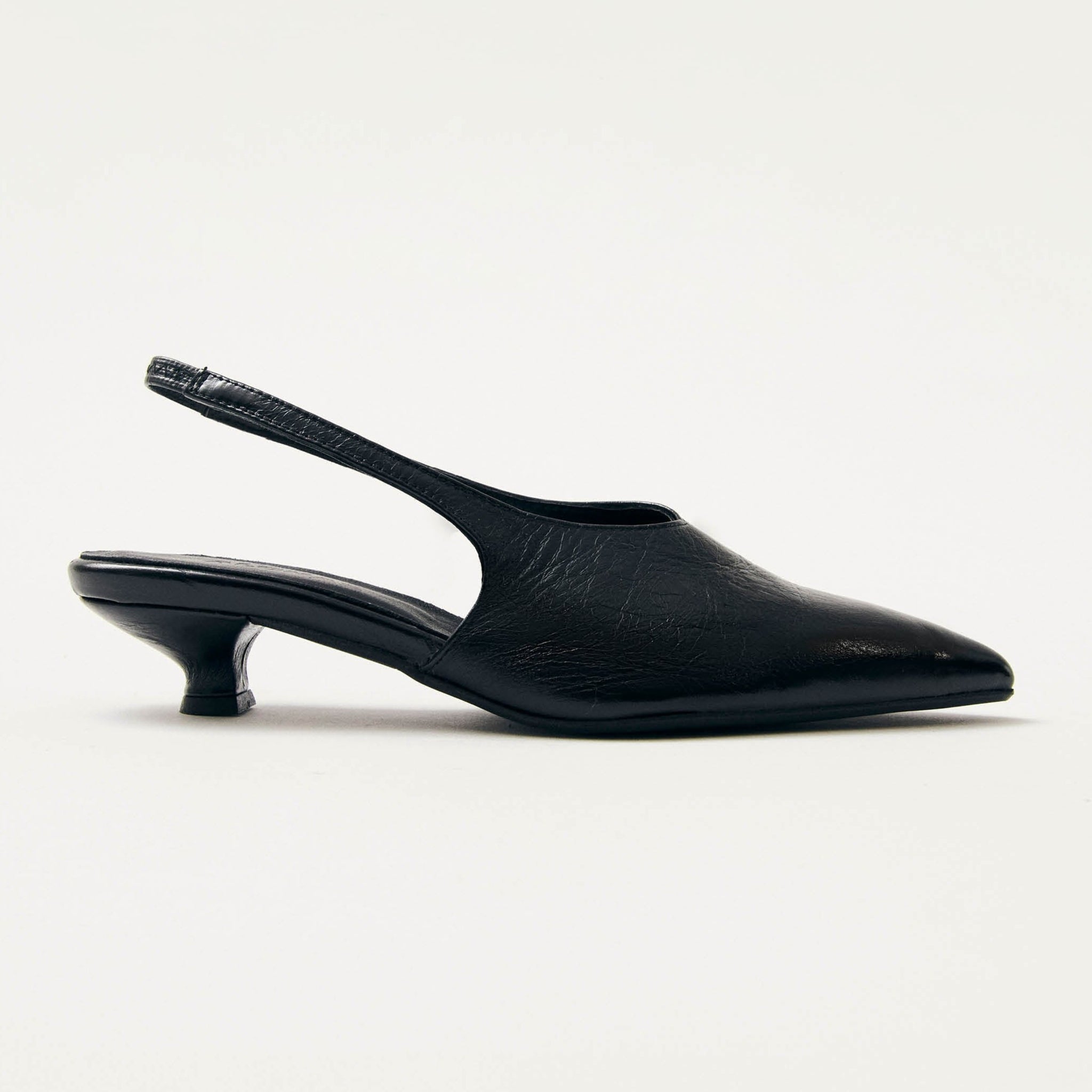 Eros Black Leather Pumps | ALOHAS
