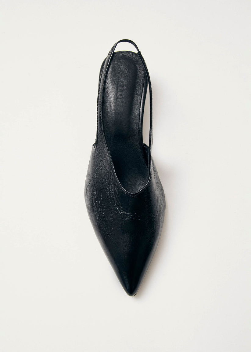 Eros Black Leather Pumps | ALOHAS