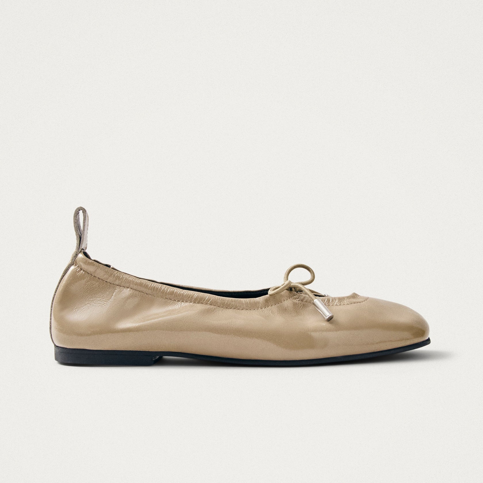 Rosalind Beige Patent Leather Ballet Flats | ALOHAS