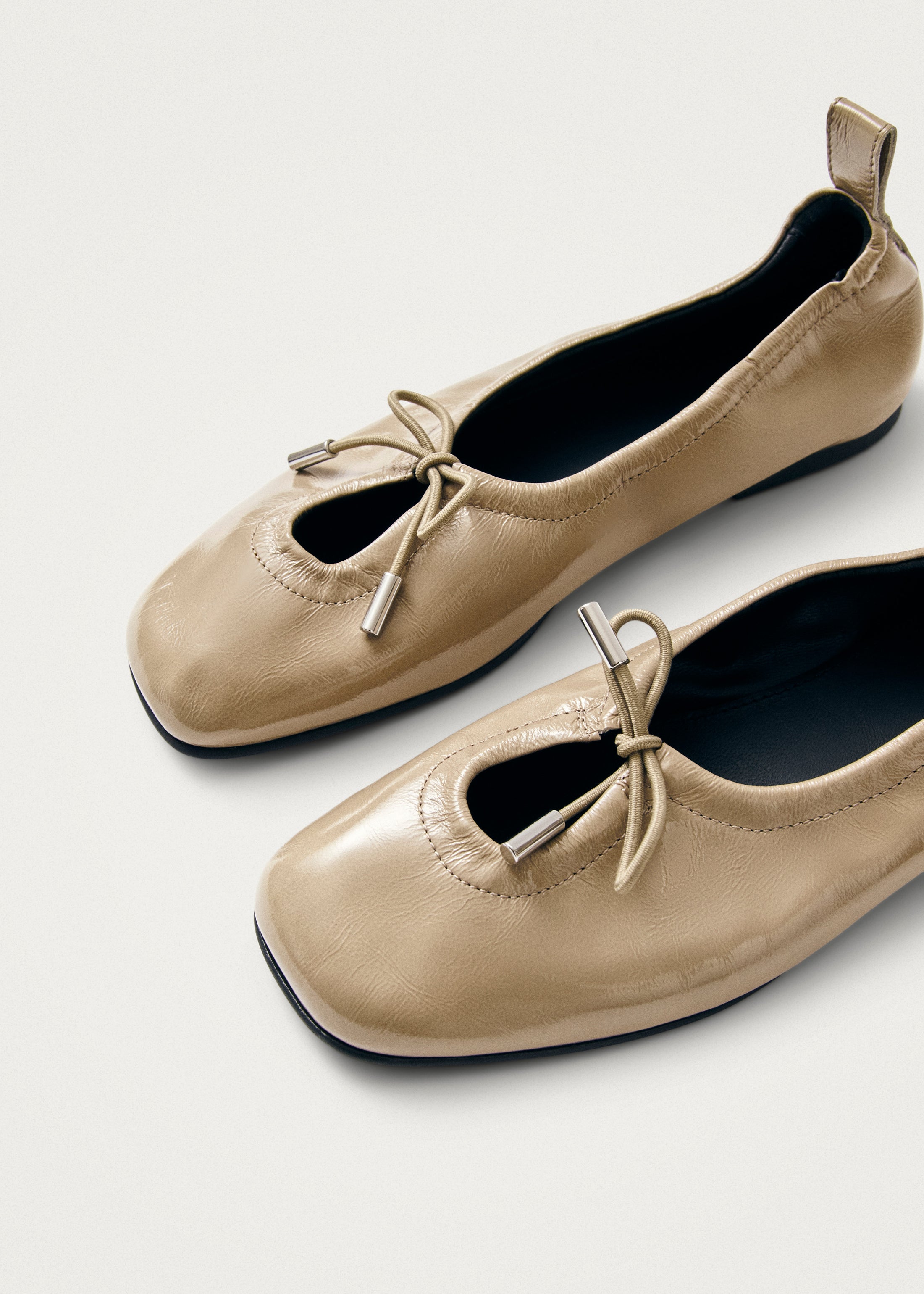 Rosalind Beige Patent Leather Ballet Flats | ALOHAS