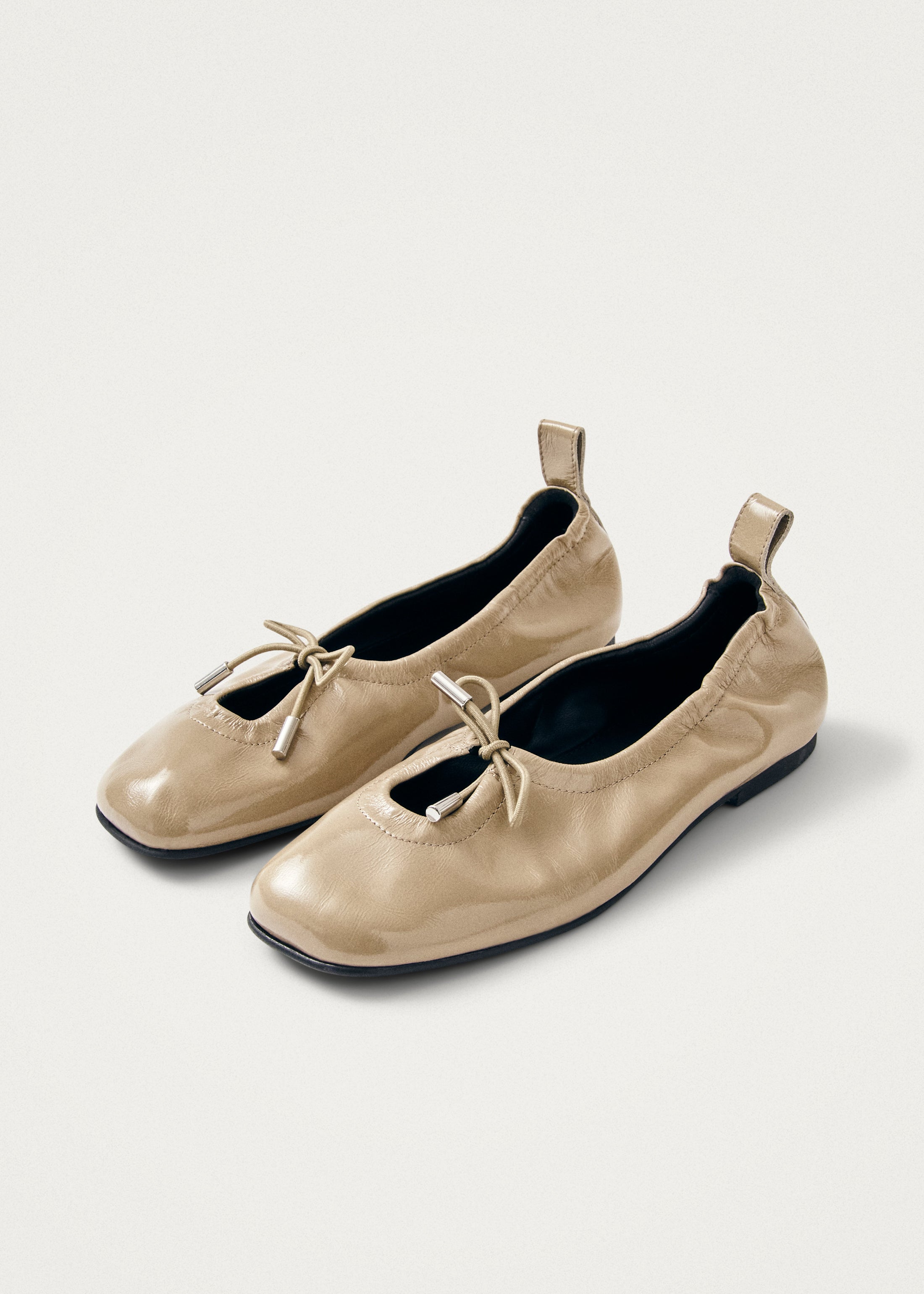 Rosalind Beige Patent Leather Ballet Flats | ALOHAS