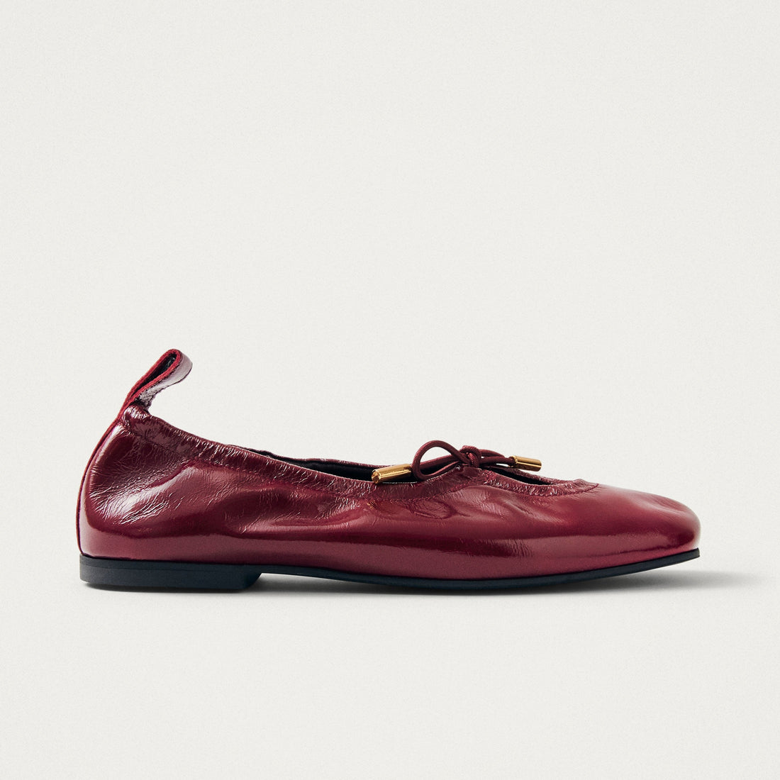 Rosalind Burgundy Patent Leather Ballet Flats | ALOHAS