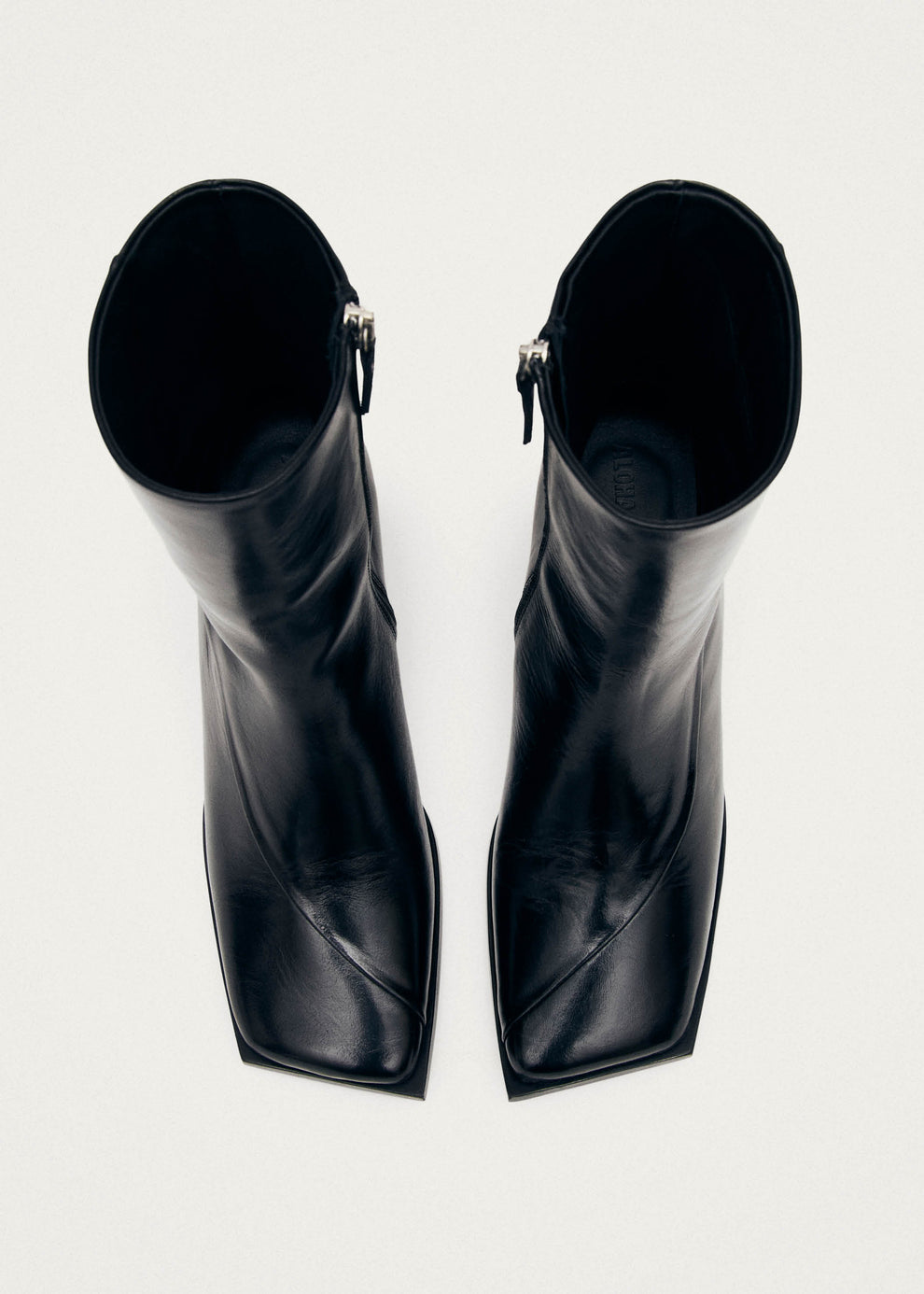 Chantal Black Leather Ankle Boots | ALOHAS