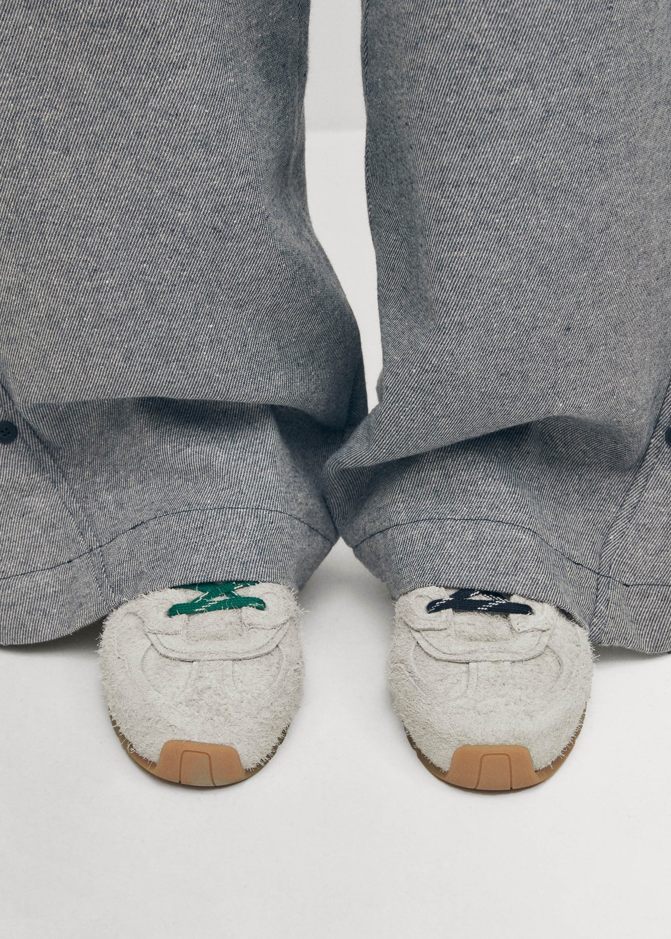 Tb.56 Suede Fuzzy Light Grey Leather Sneakers | ALOHAS