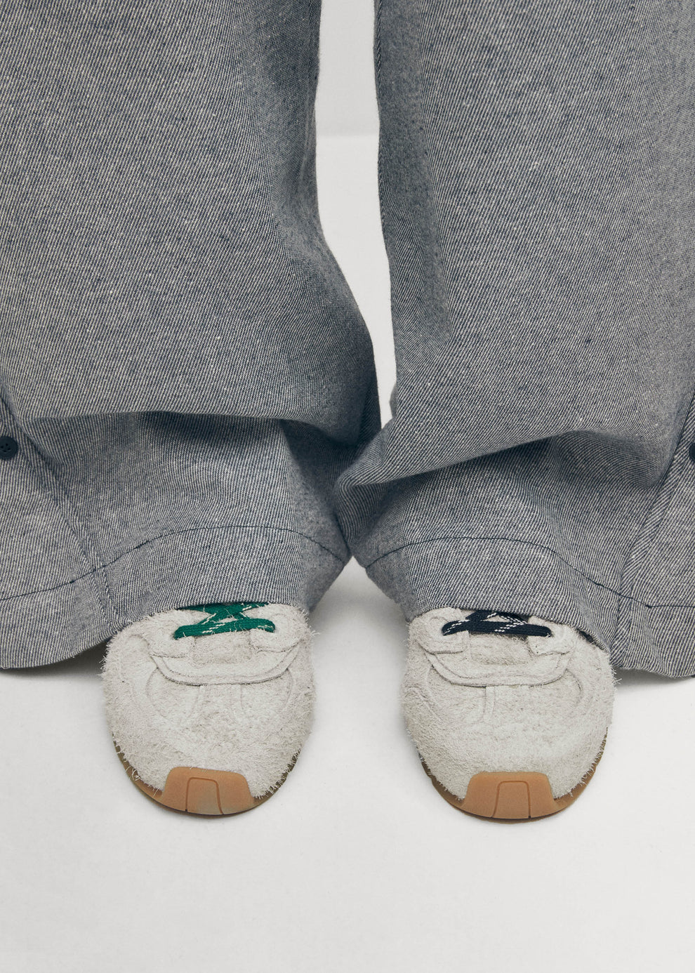 Tb.56 Suede Fuzzy Light Grey Leather Sneakers | ALOHAS