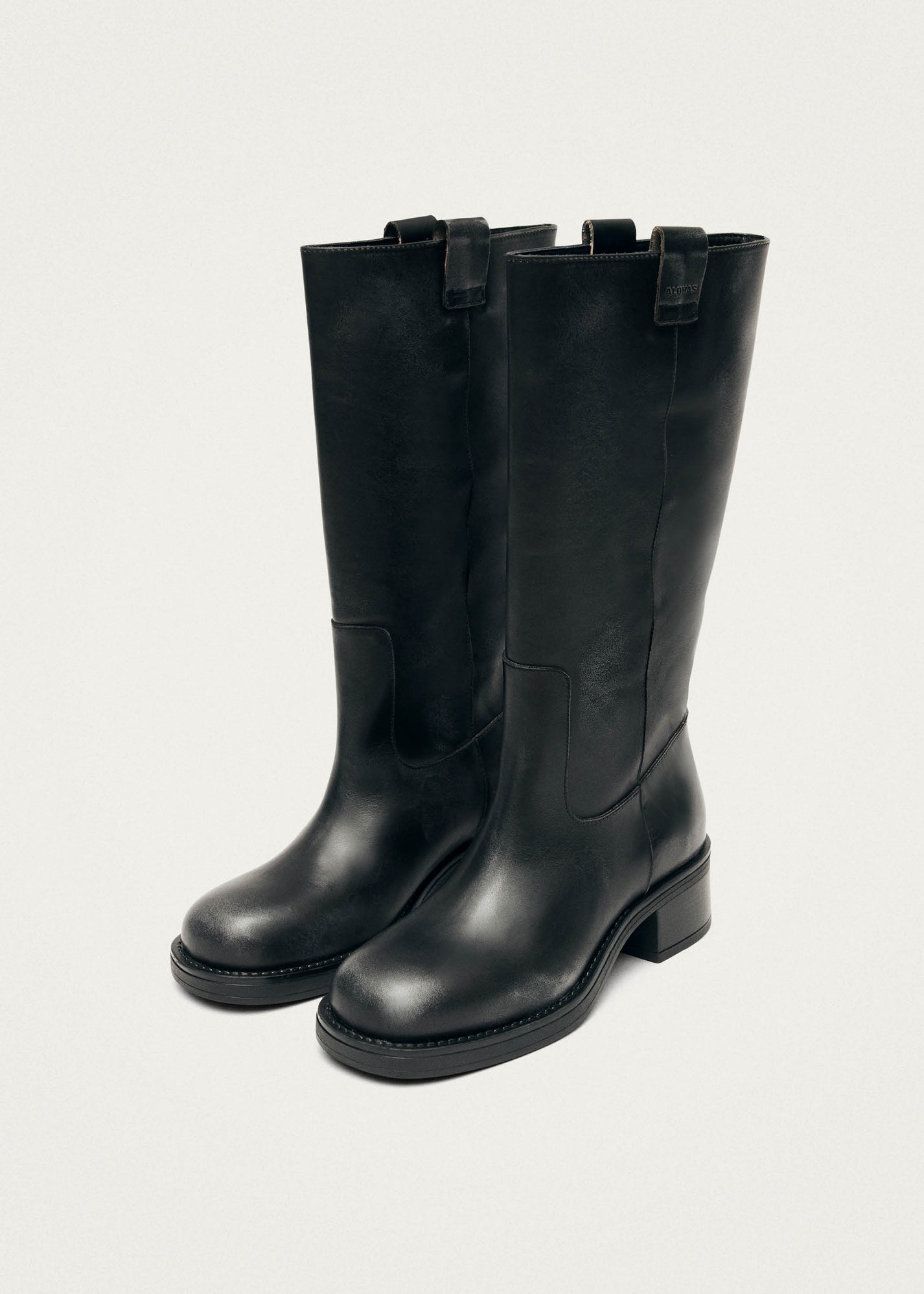 Sajan Black Leather Boots | ALOHAS