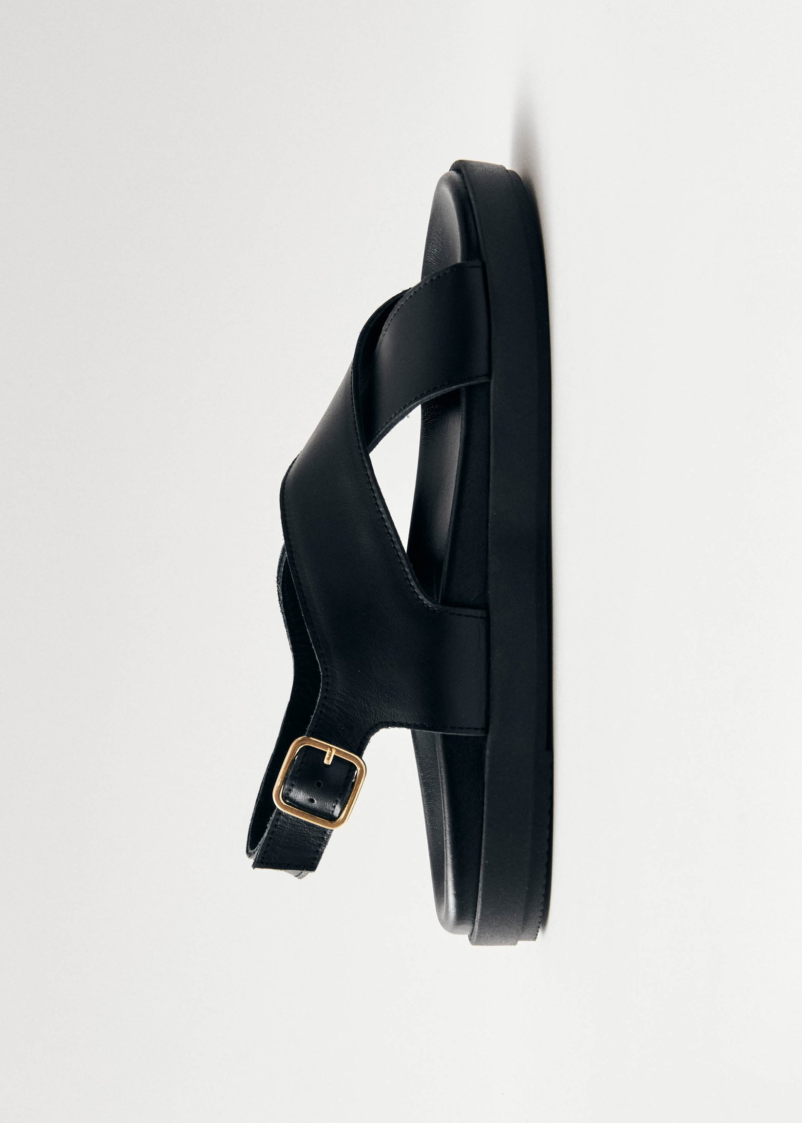 Nico Black Leather Sandals | ALOHAS