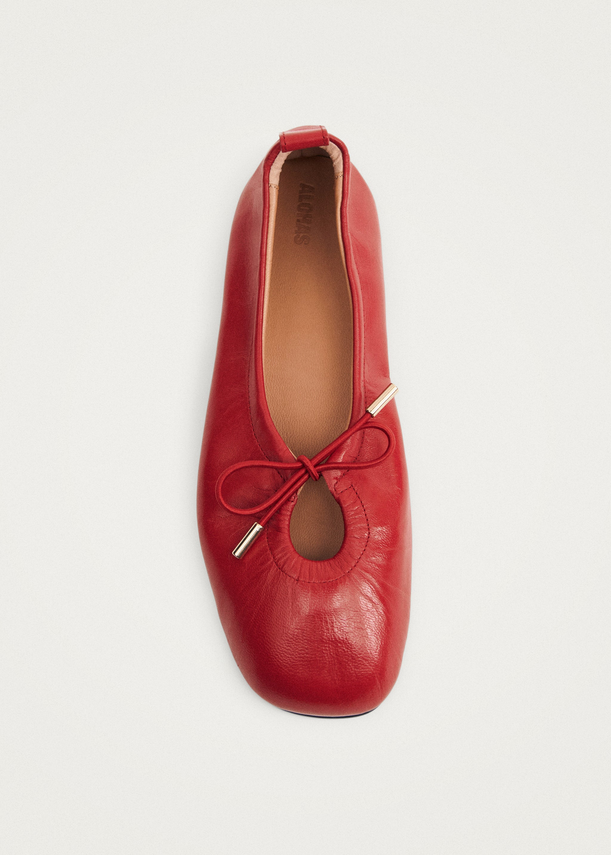 Rosalind Red Leather Ballet Flats | ALOHAS