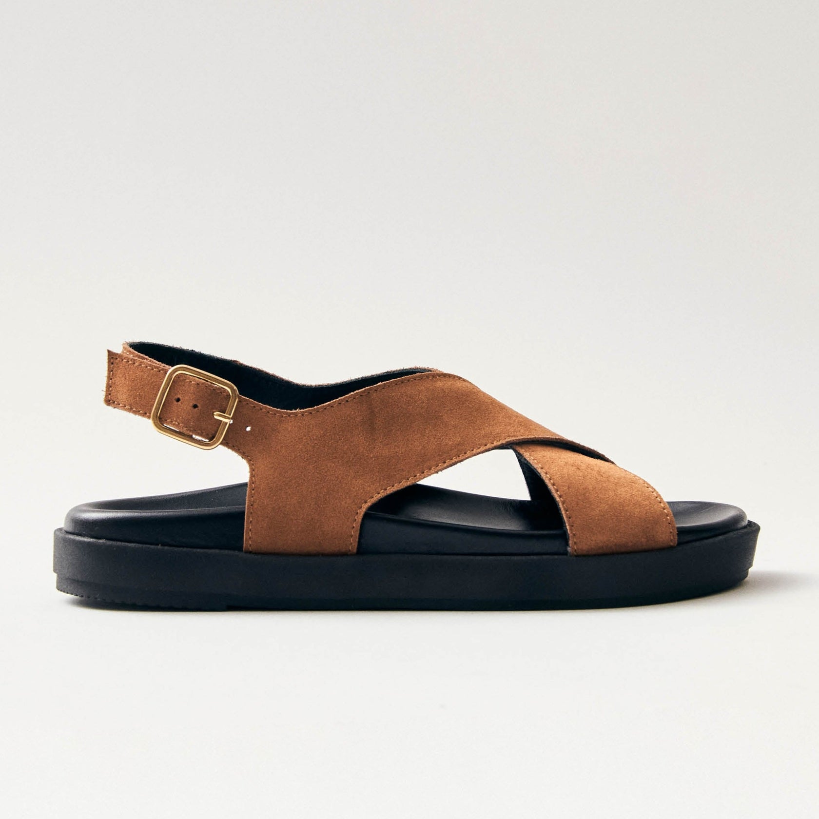 Nico Suede Brown Leather Sandals | ALOHAS