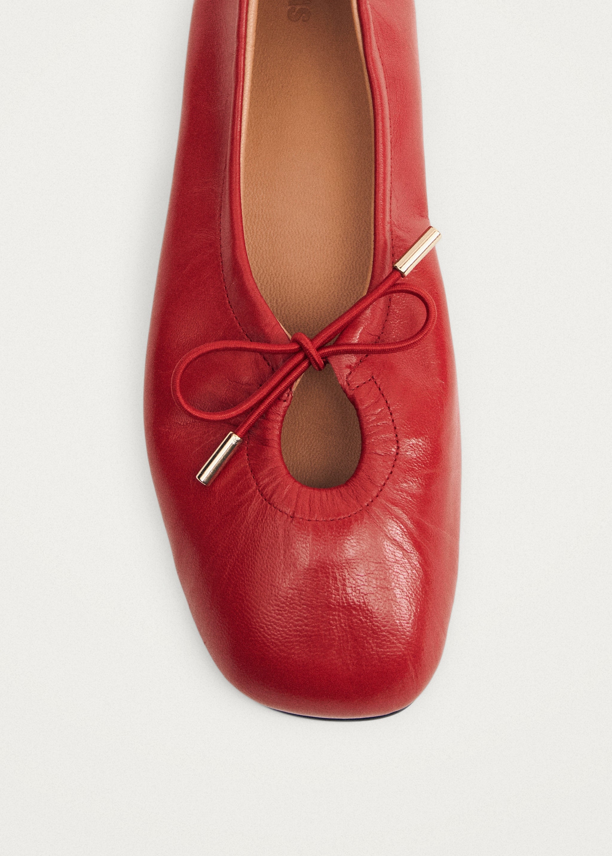 Rosalind Red Leather Ballet Flats | ALOHAS