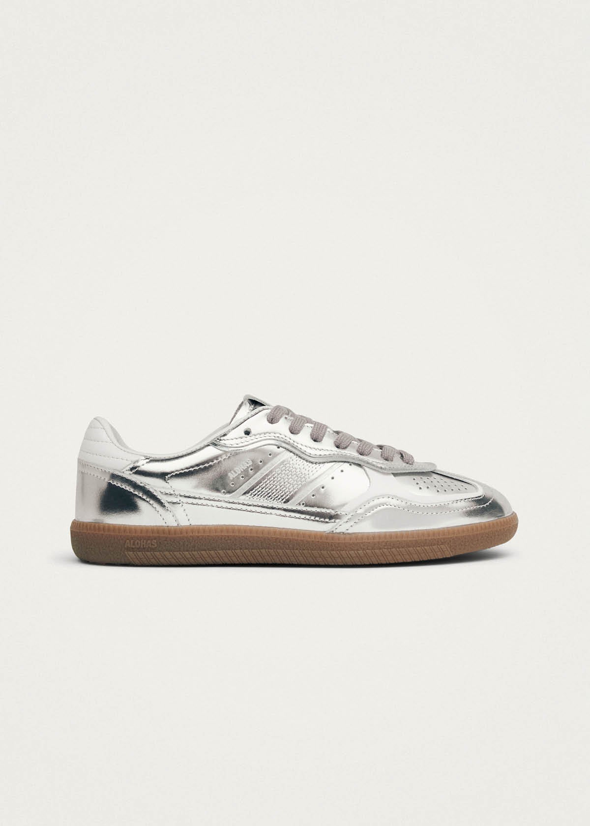 Tb.490 Rife Shimmer Silver Cream Leather Sneakers | ALOHAS
