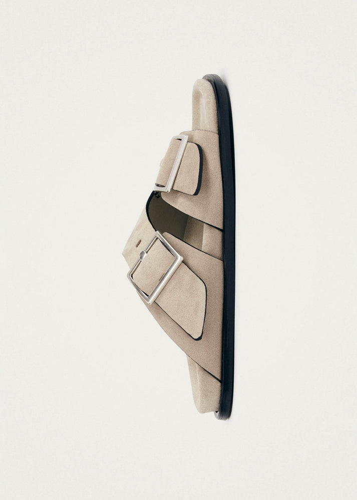 Alba Suede Beige Leather Sandals | ALOHAS