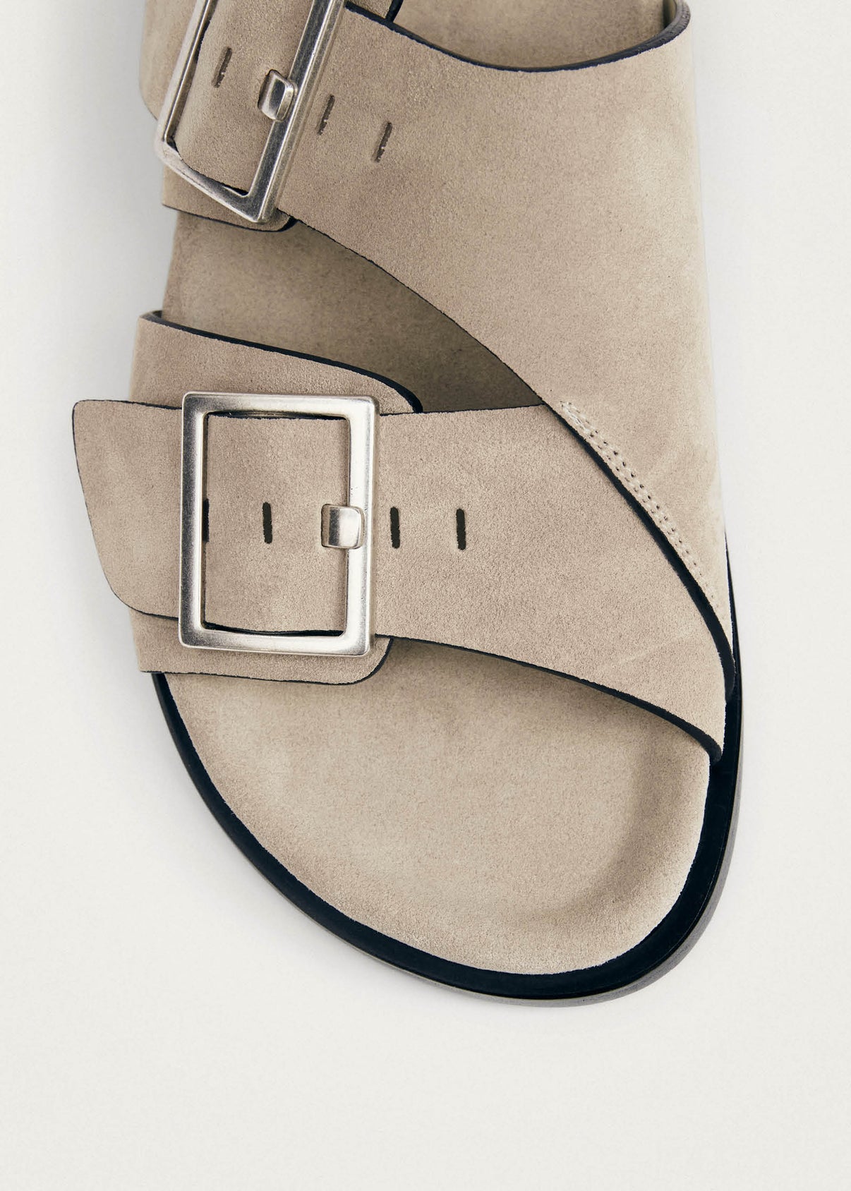 Alba Suede Beige Leather Sandals | ALOHAS
