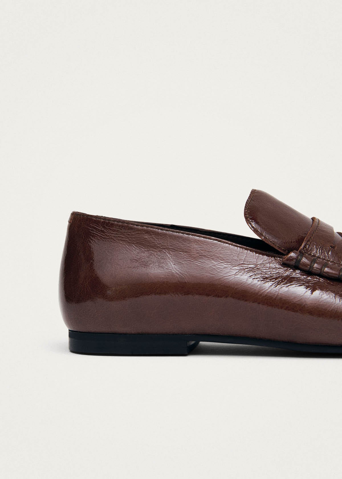 Aven Patent Brown Leather Loafers | ALOHAS