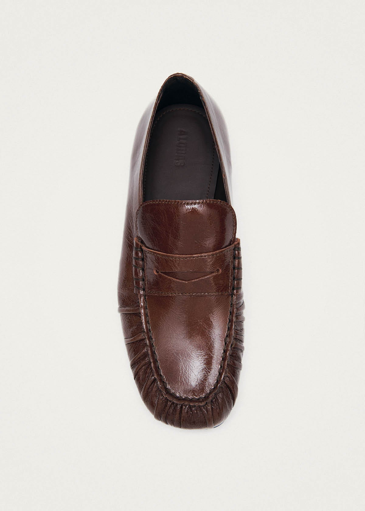 Aven Patent Brown Leather Loafers | ALOHAS