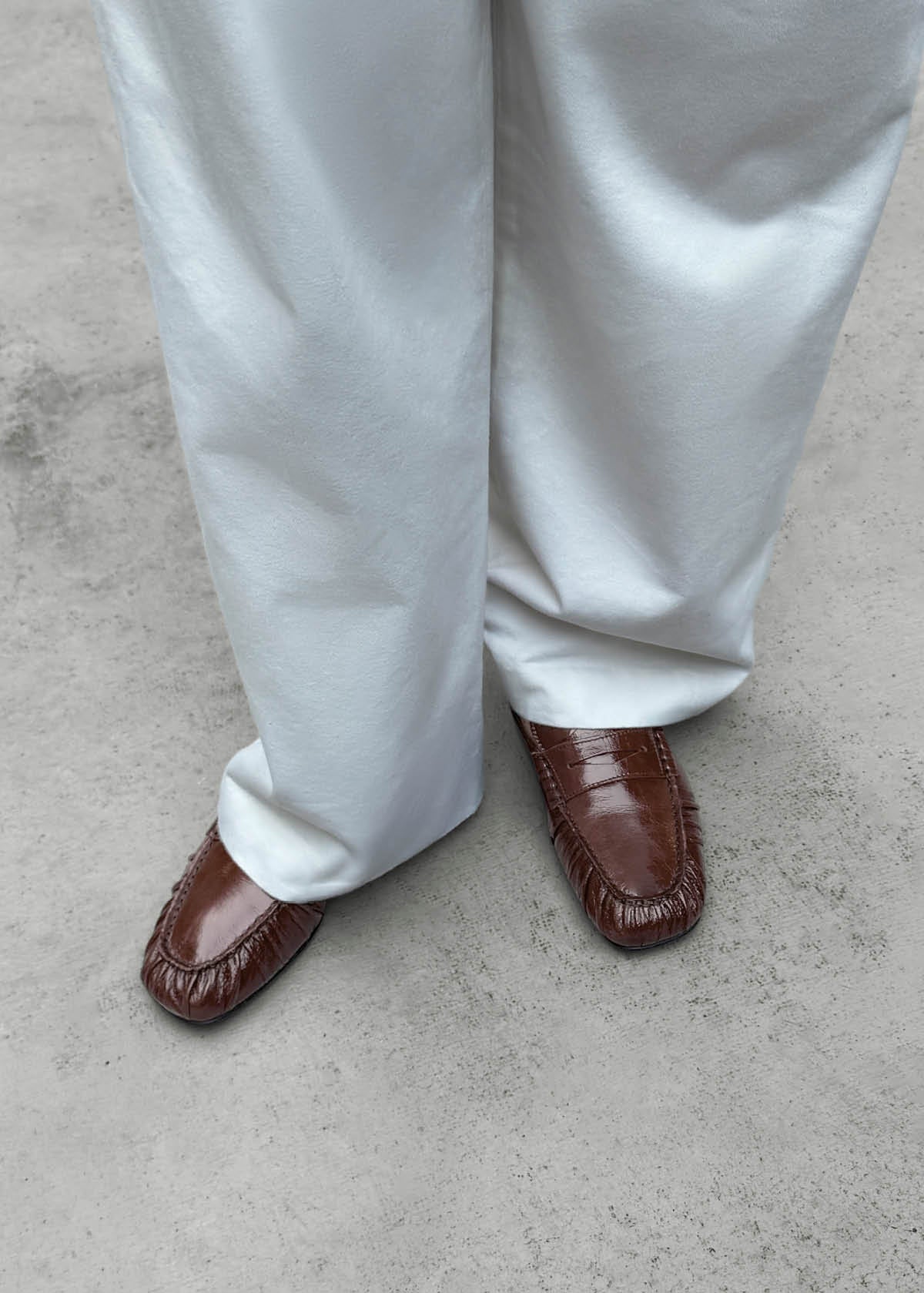 Aven Patent Brown Leather Loafers | ALOHAS