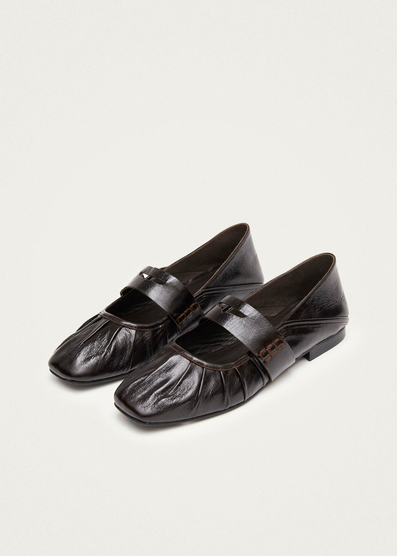 Bargo Brown Leather Ballet Flats | ALOHAS