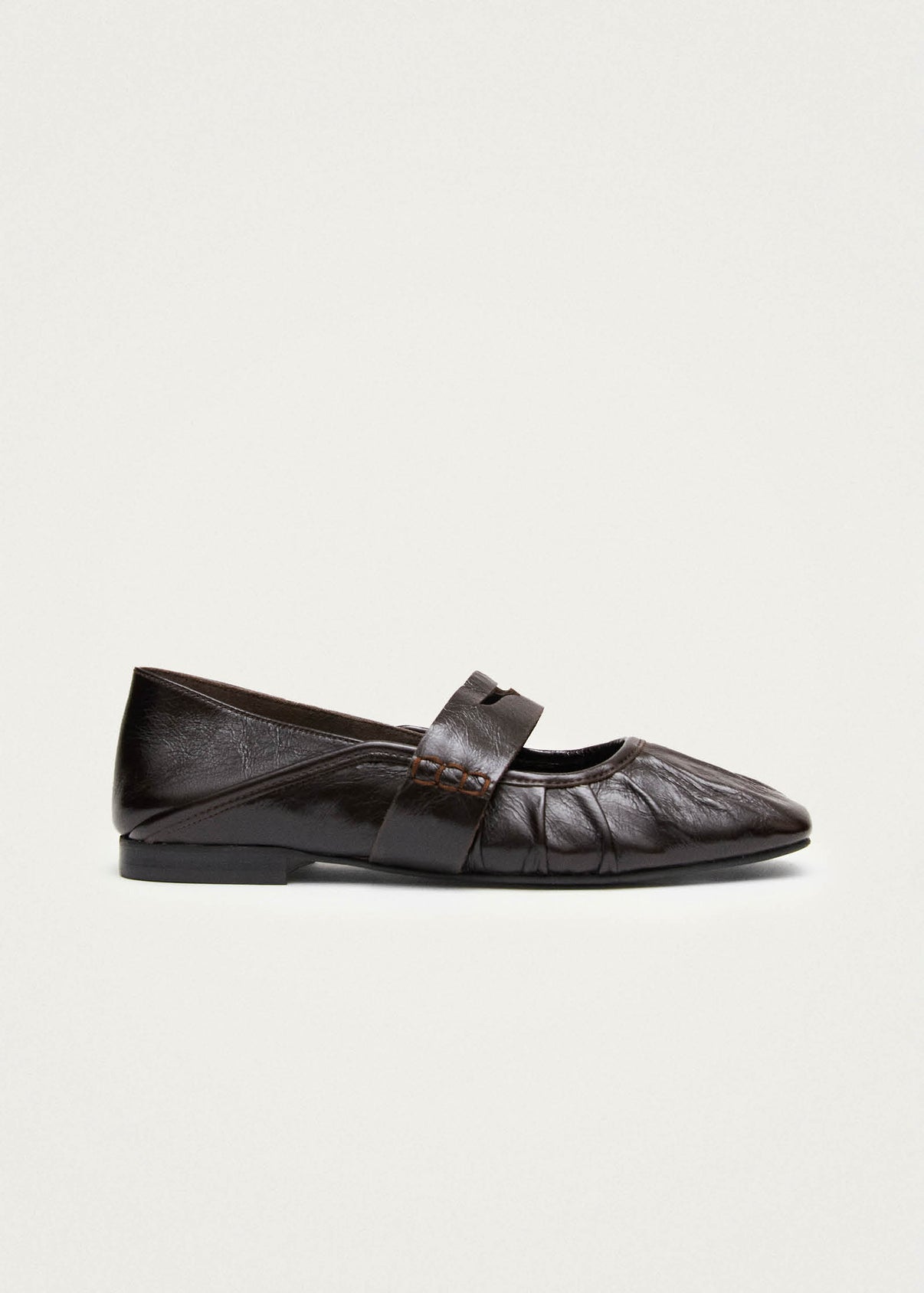 Bargo Brown Leather Ballet Flats | ALOHAS
