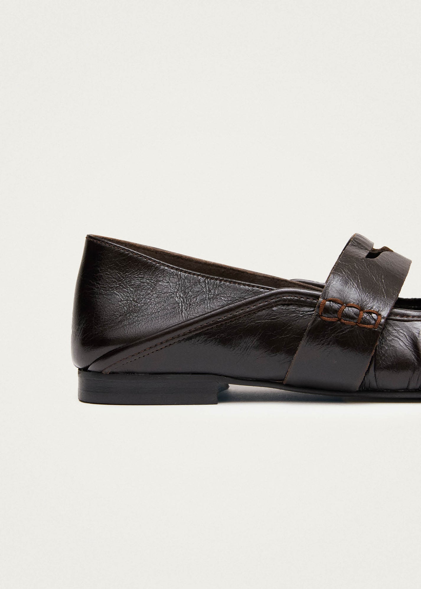 Bargo Brown Leather Ballet Flats | ALOHAS