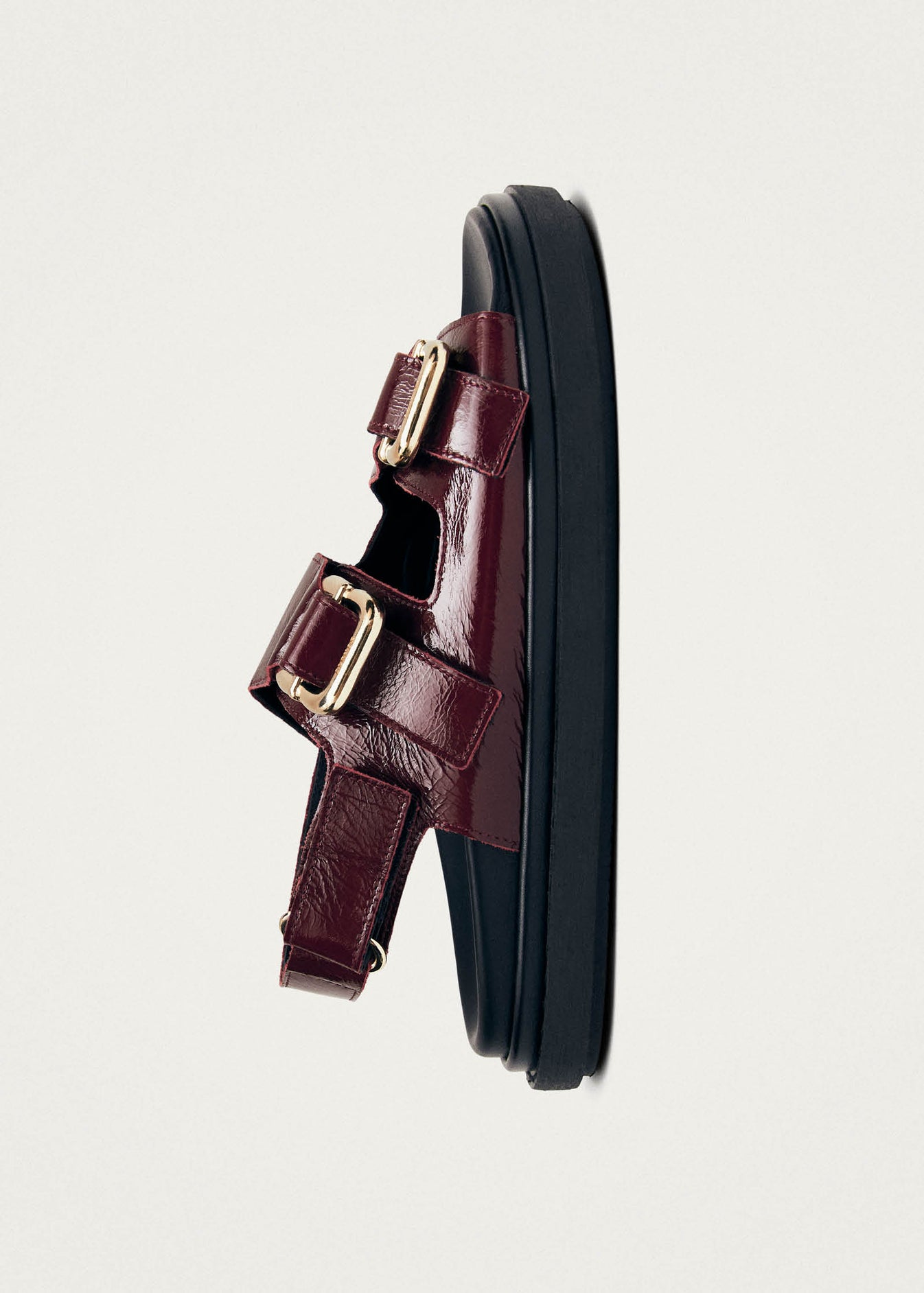 Harper Burgundy Patent Leather Sandals | ALOHAS