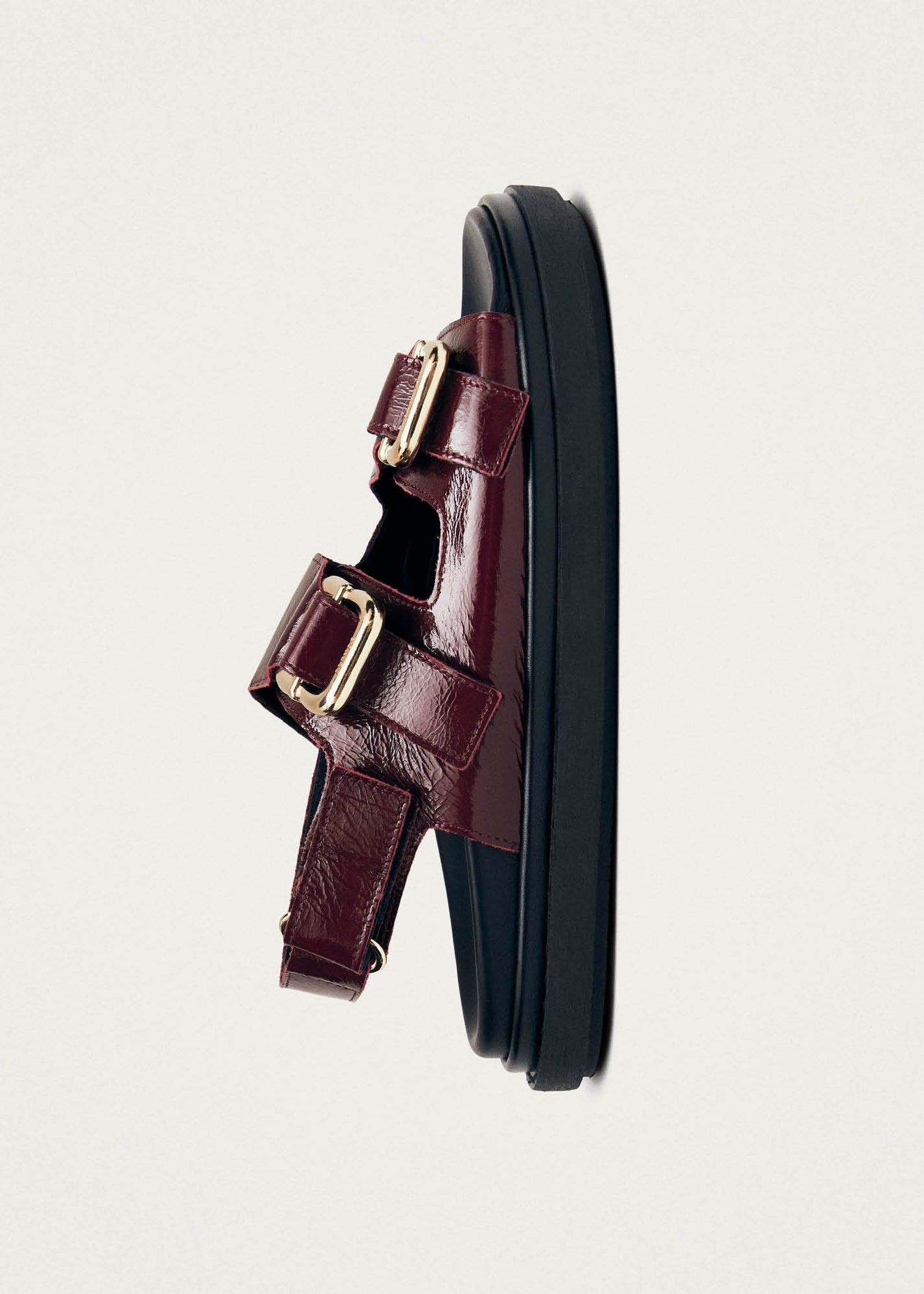 Harper Burgundy Patent Leather Sandals | ALOHAS