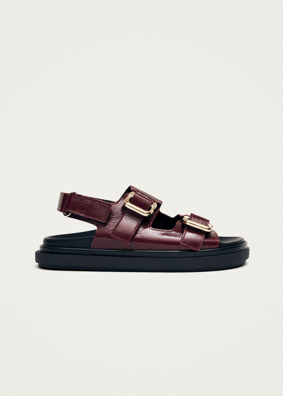 Harper Burgundy Patent Leather Sandals | ALOHAS