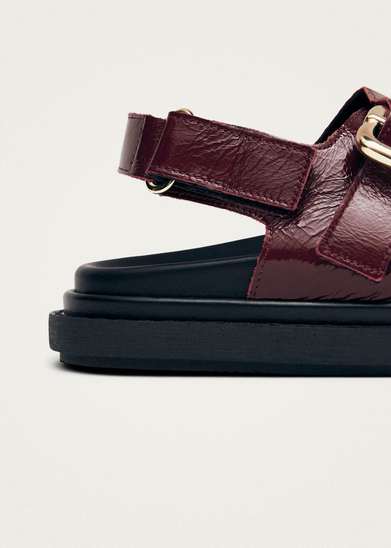 Harper Burgundy Patent Leather Sandals | ALOHAS