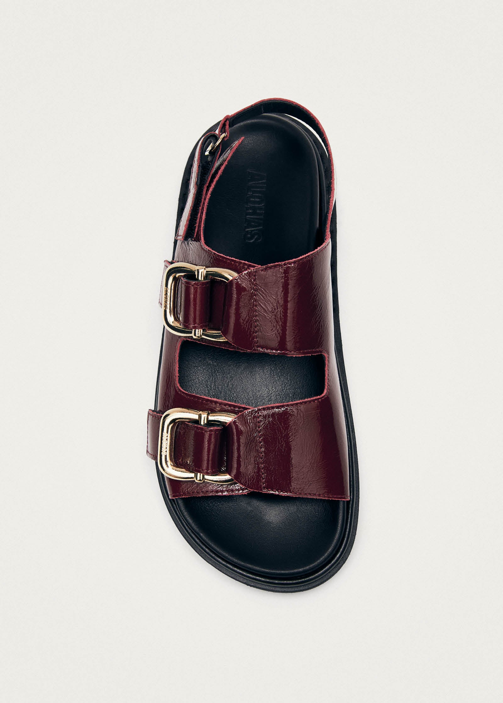 Harper Burgundy Patent Leather Sandals | ALOHAS