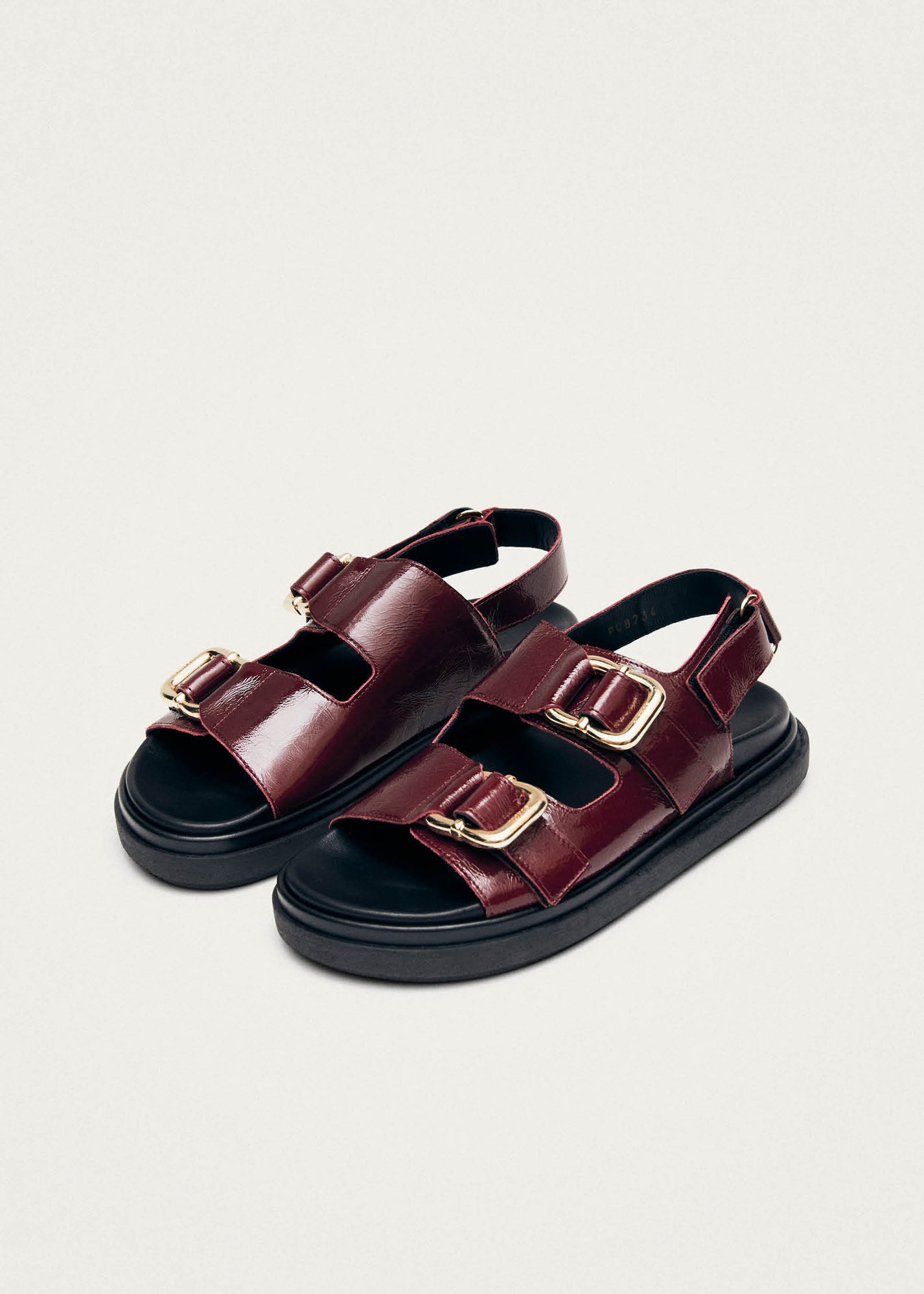 Harper Burgundy Patent Leather Sandals | ALOHAS