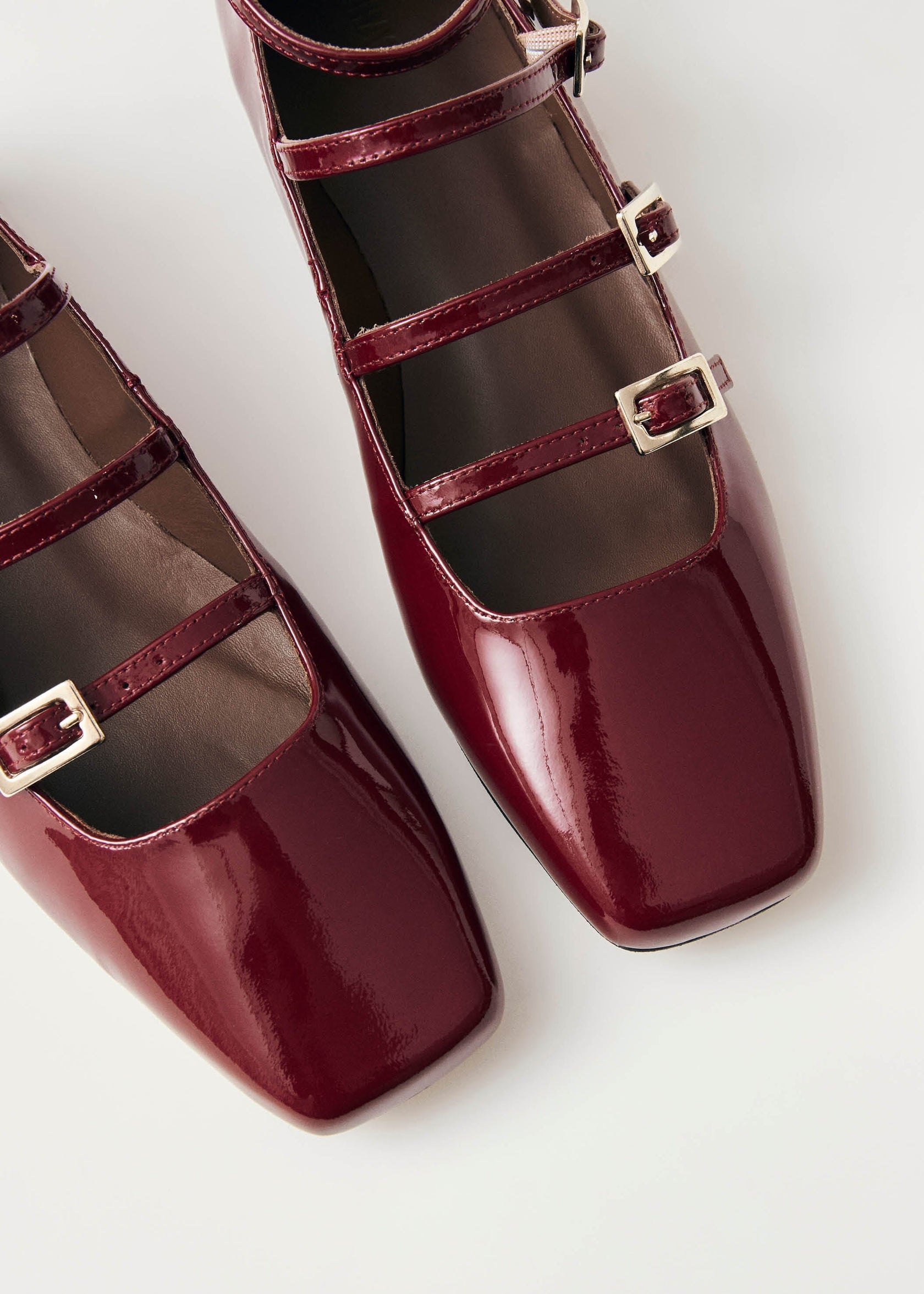 Luke Onix Wine Burgundy Leather Ballet Flats | ALOHAS