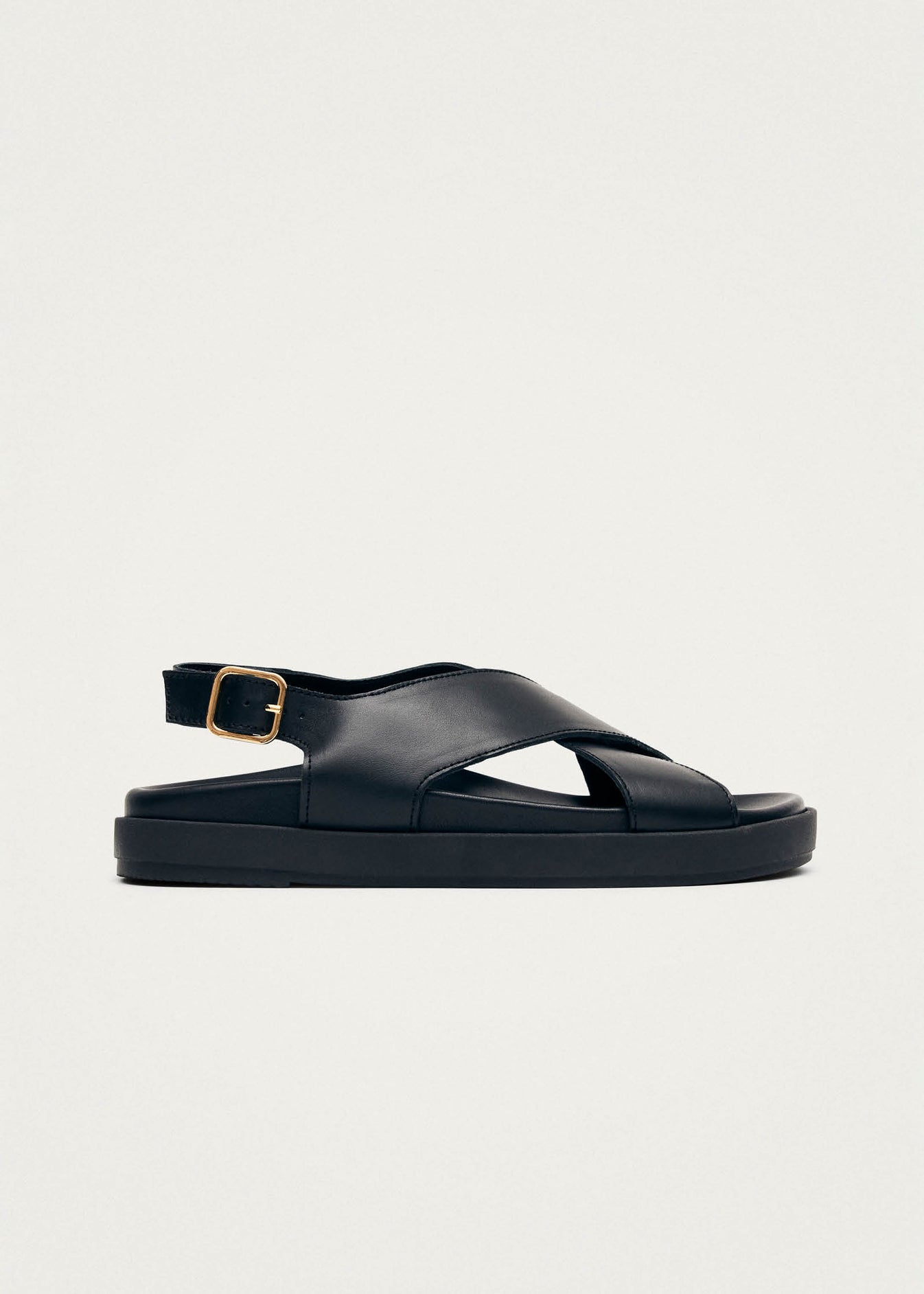 Nico Black Leather Sandals | ALOHAS