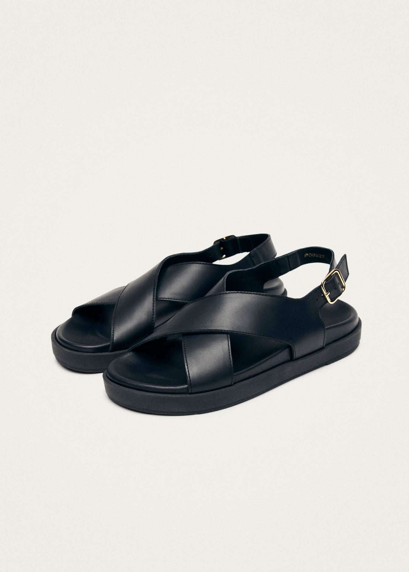 Nico Black Leather Sandals | ALOHAS