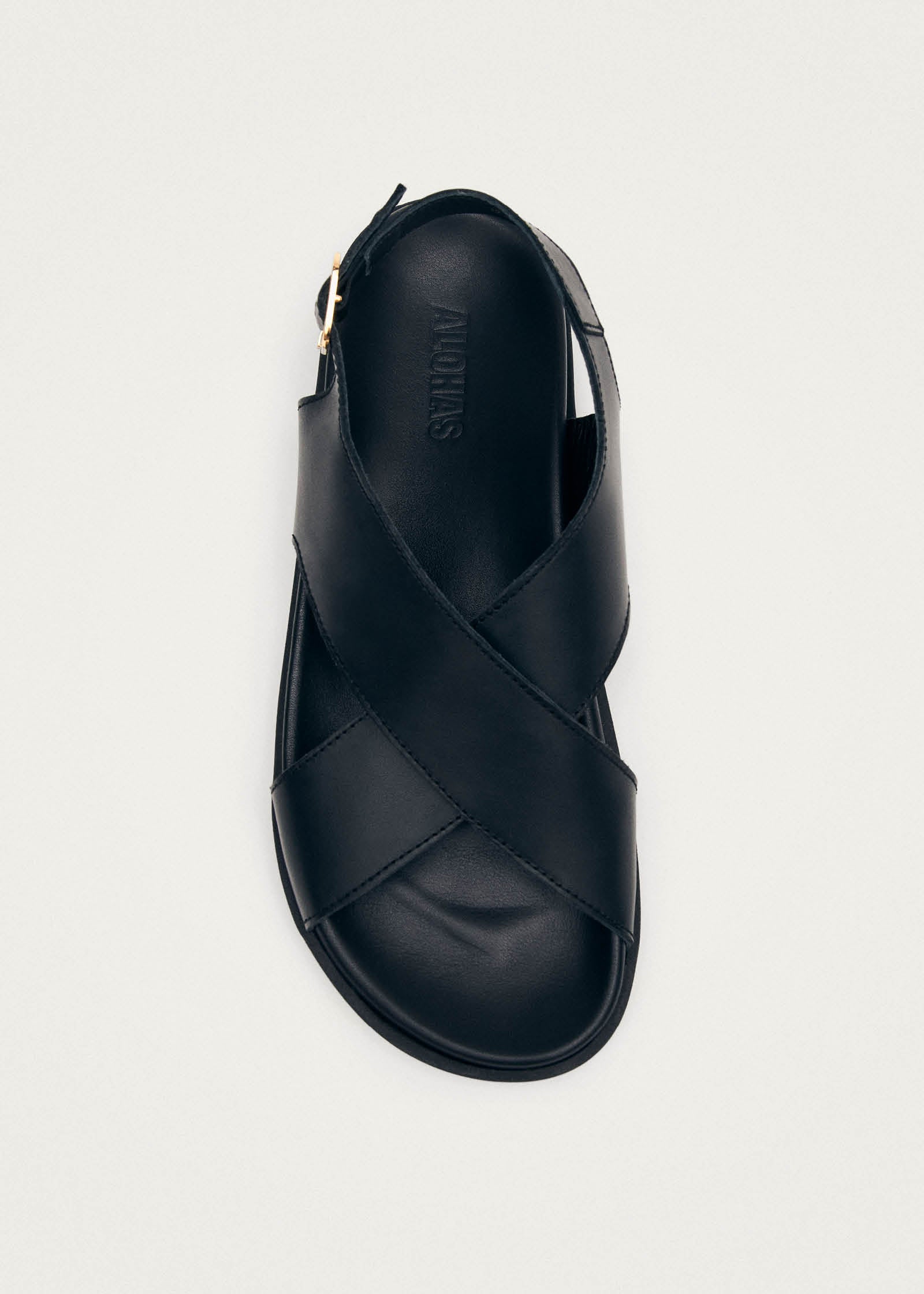 Nico Black Leather Sandals | ALOHAS