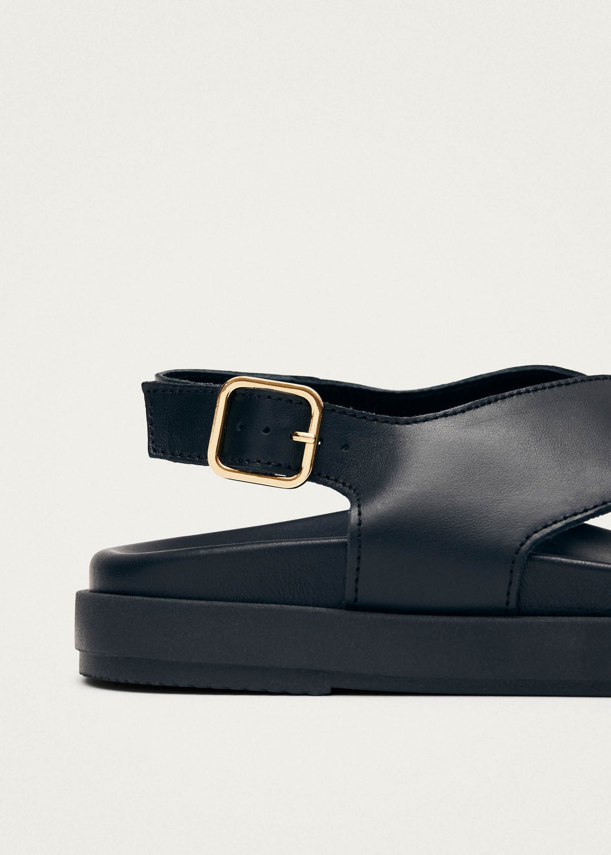 Nico Black Leather Sandals | ALOHAS