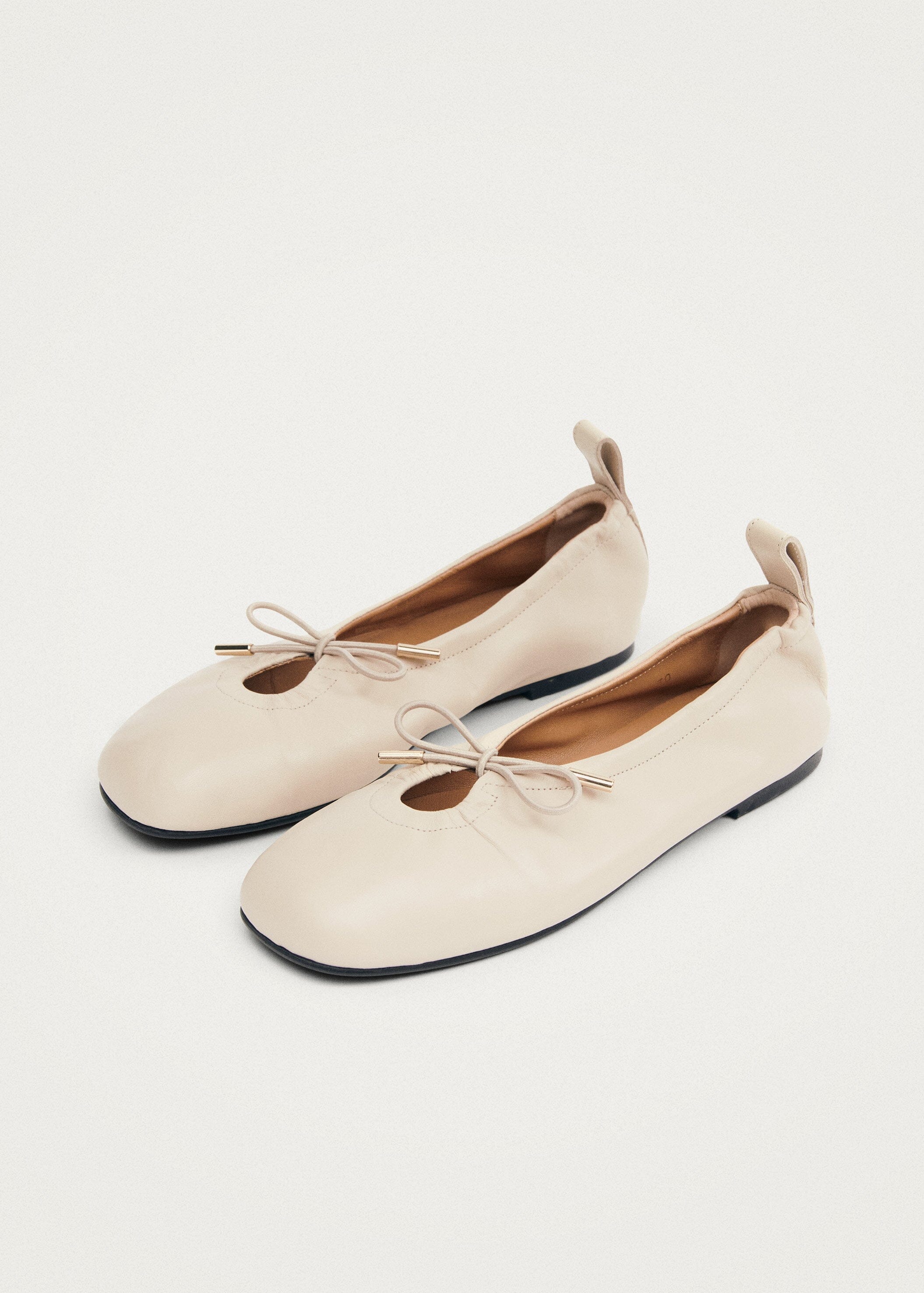 Rosalind Cream Leather Ballet Flats | ALOHAS
