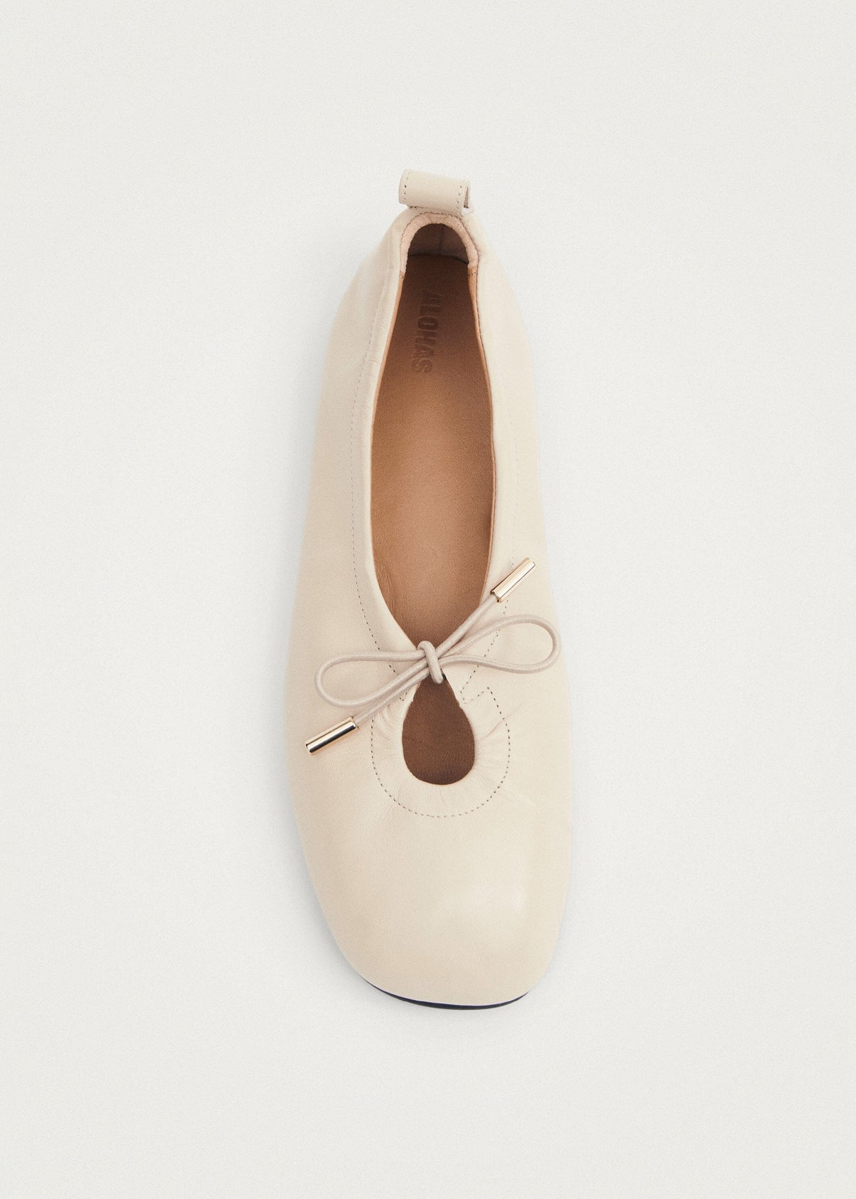 Rosalind Cream Leather Ballet Flats | ALOHAS