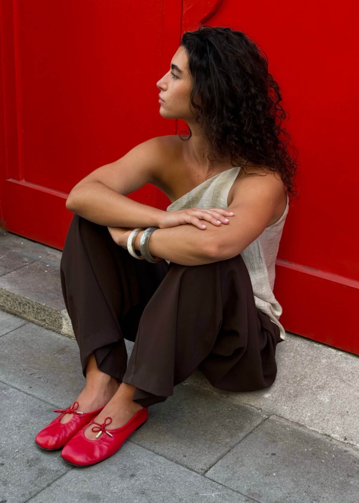 Rosalind Red Leather Ballet Flats | ALOHAS