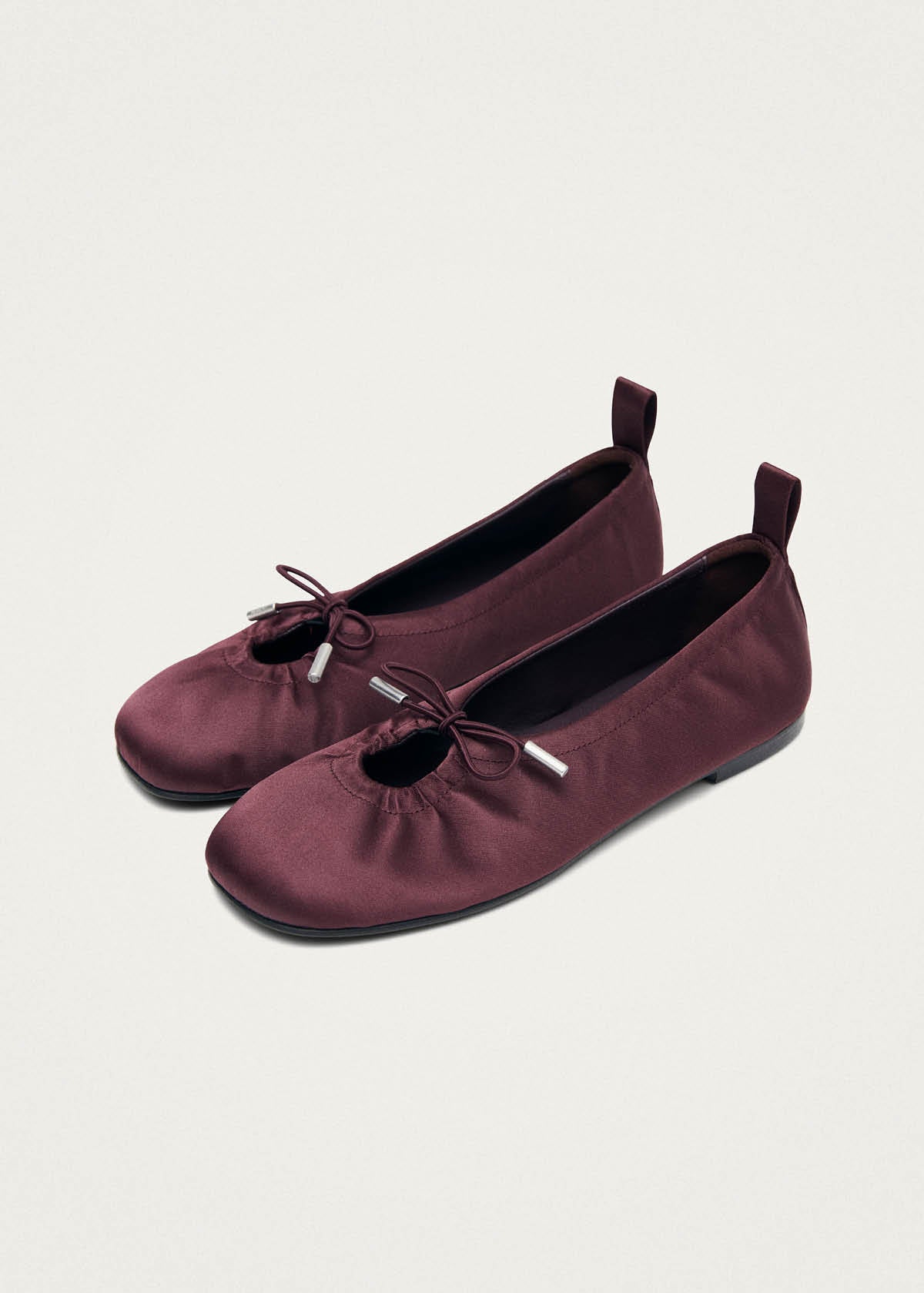Rosalind Silky Burgundy Ballet Flats | ALOHAS