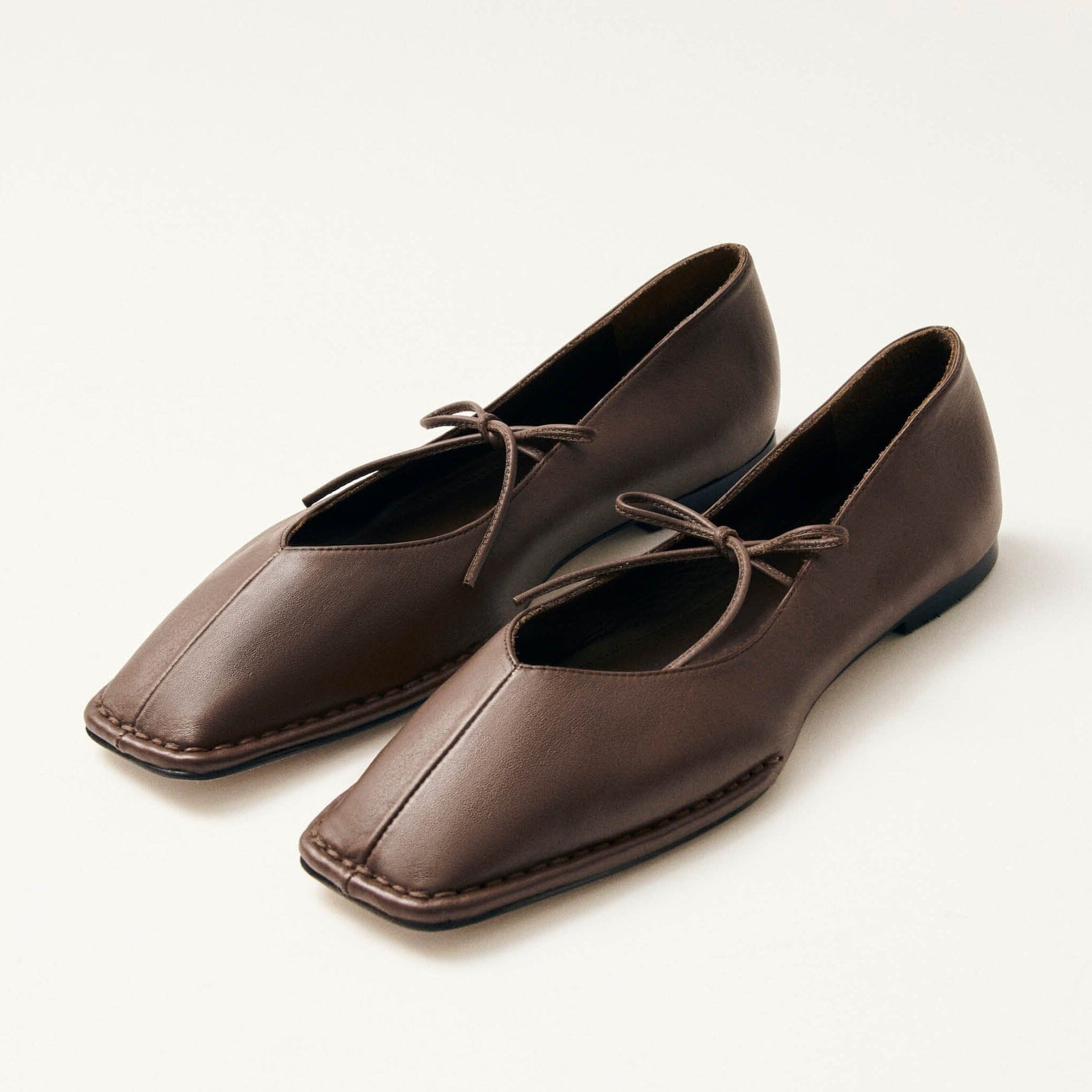 Sway Chestnut Brown Leather Ballet Flats | ALOHAS