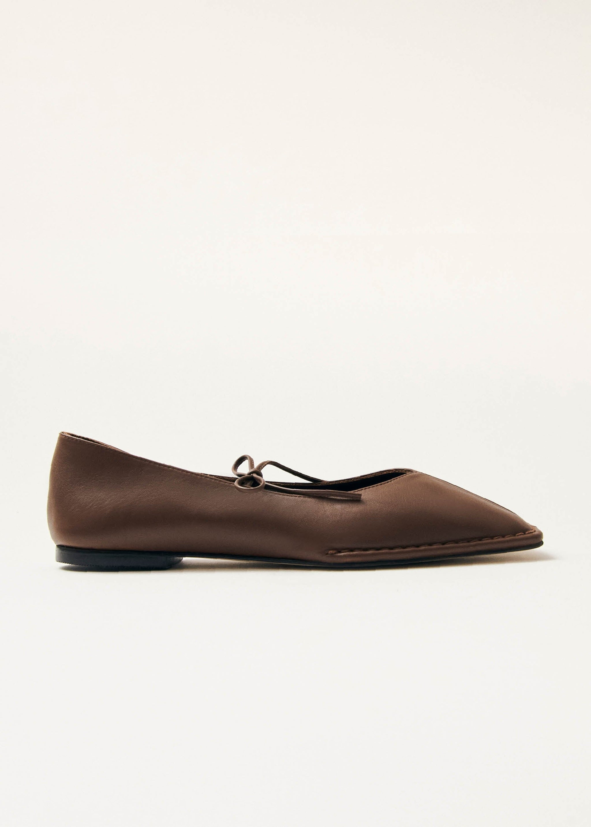 Sway Chestnut Brown Leather Ballet Flats | ALOHAS