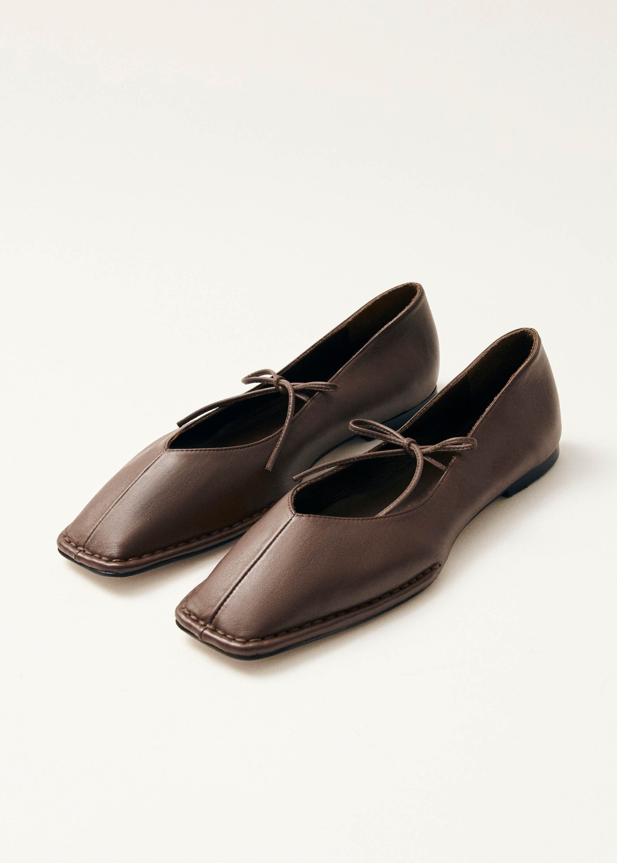 Sway Chestnut Brown Leather Ballet Flats | ALOHAS