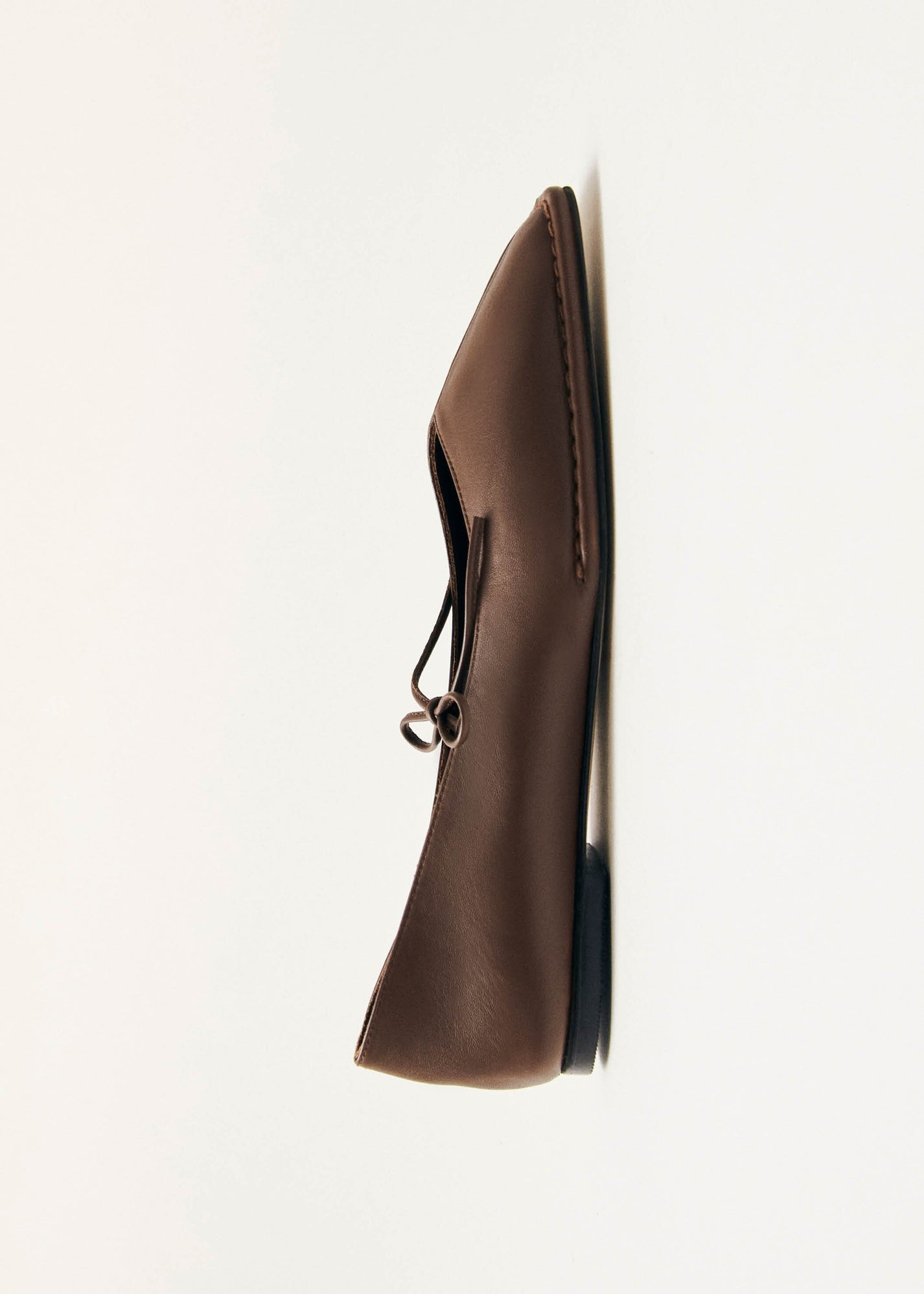 Sway Chestnut Brown Leather Ballet Flats | ALOHAS