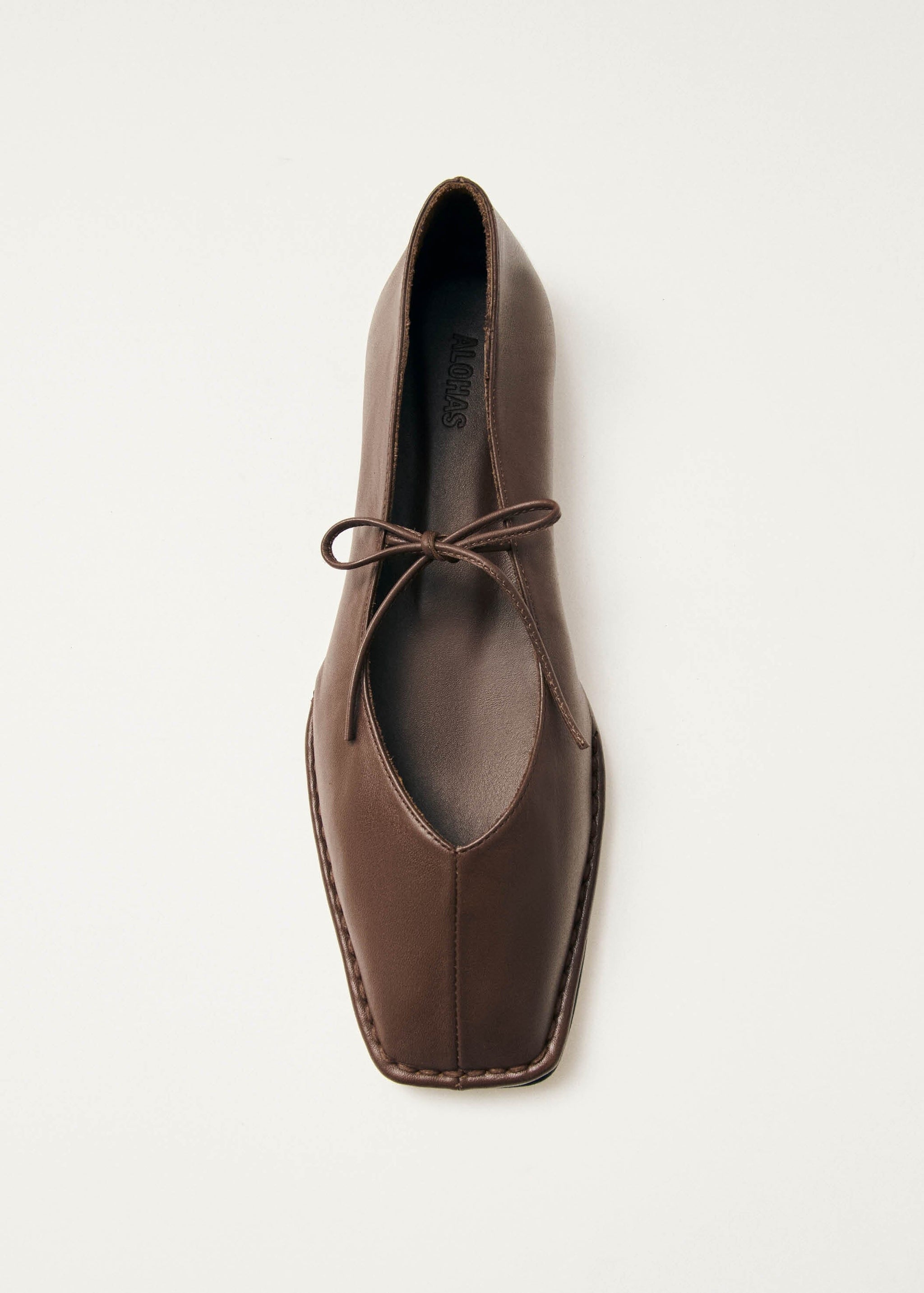 Sway Chestnut Brown Leather Ballet Flats | ALOHAS