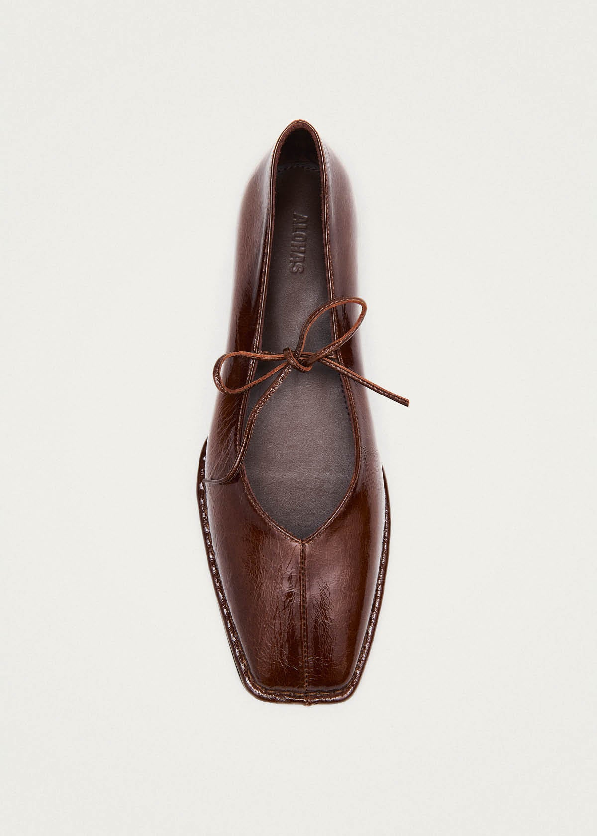 Sway Patent Brown Leather Ballet Flats | ALOHAS