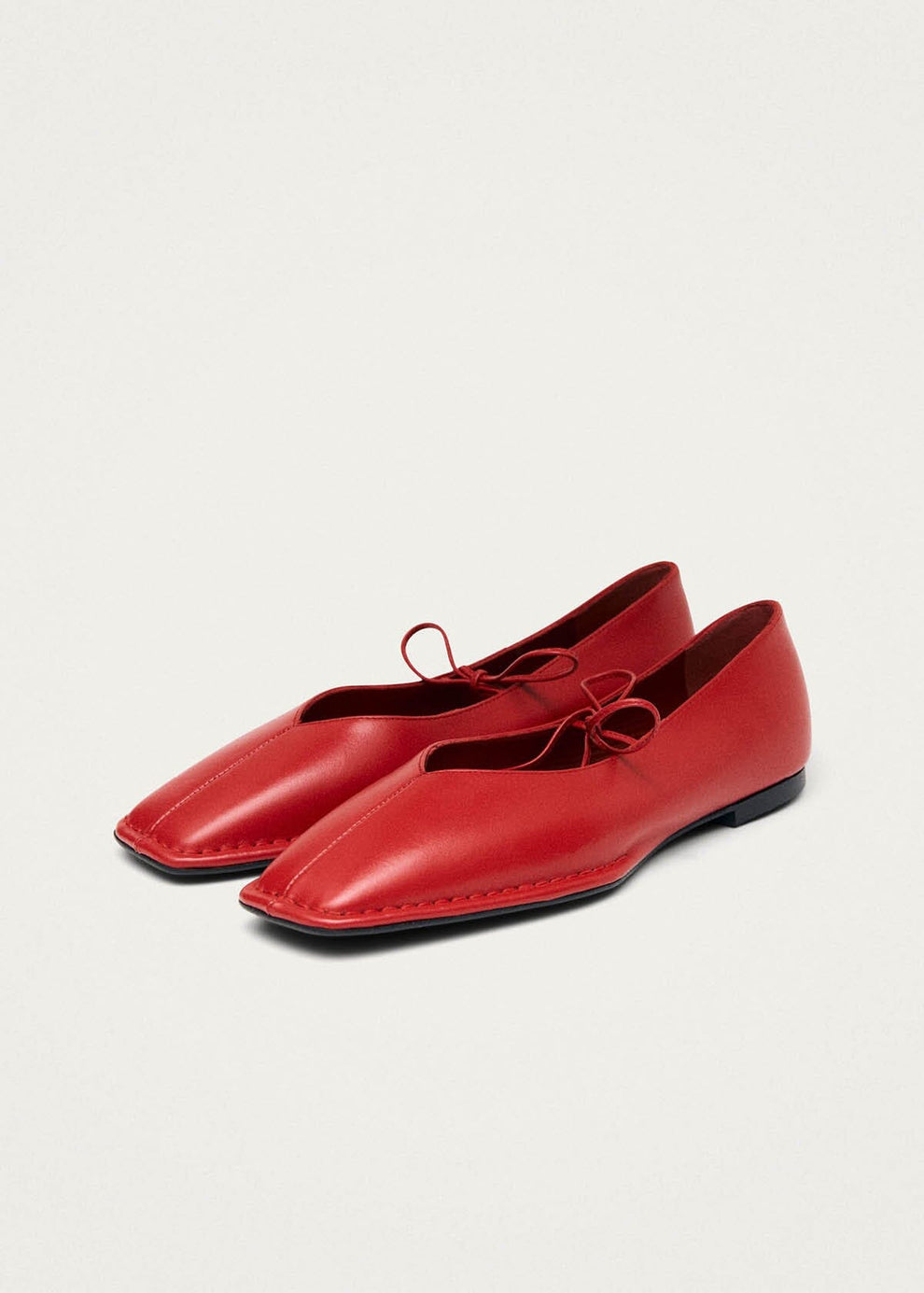 Sway Red Leather Ballet Flats | ALOHAS