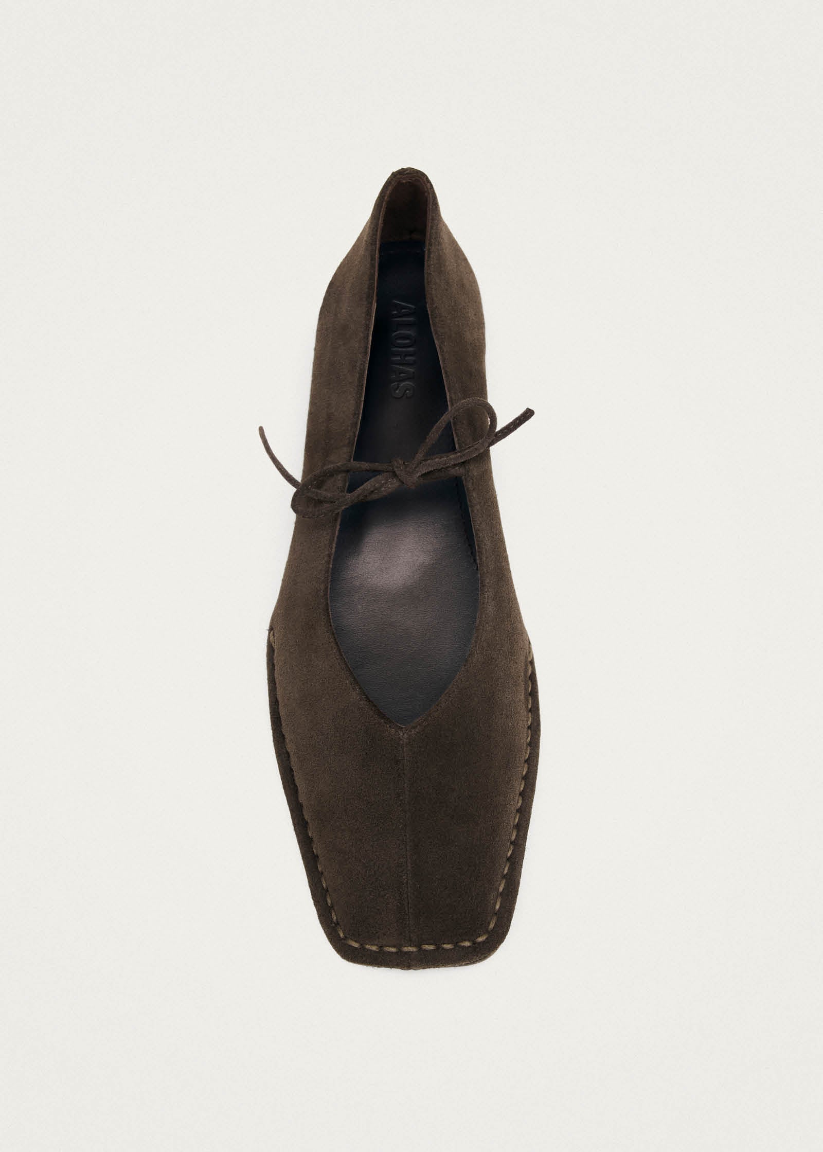 Sway Suede Coffee Brown Leather Ballet Flats | ALOHAS