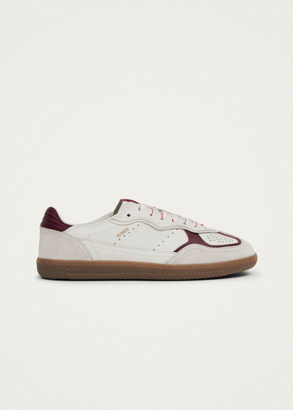 Tb.490 Rife Grain White Burgundy Leather Sneakers | ALOHAS