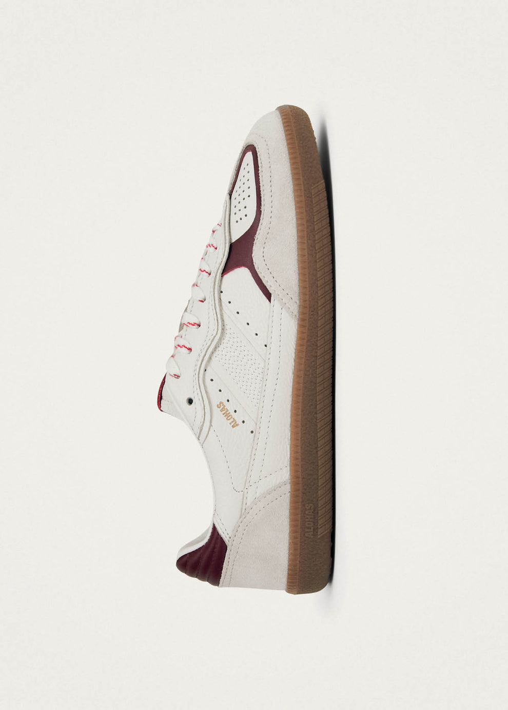 Tb.490 Rife Grain White Burgundy Leather Sneakers | ALOHAS